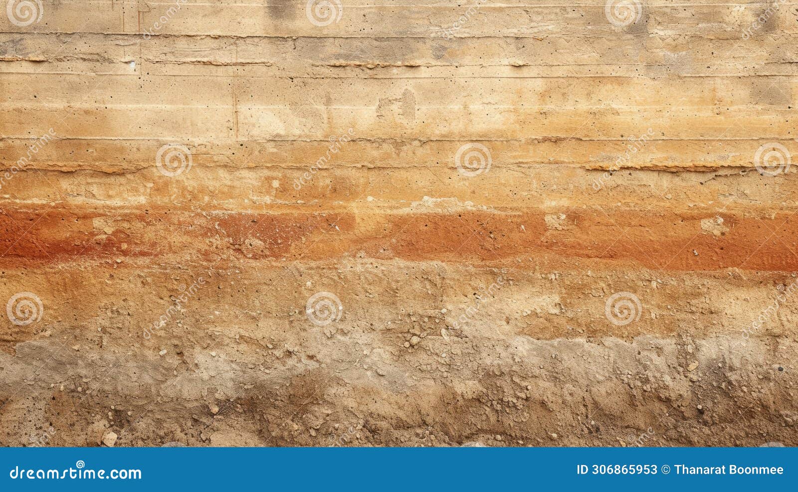 Rammed Earth Wall Formed from Compact Layers of Natural Earth Tones ...