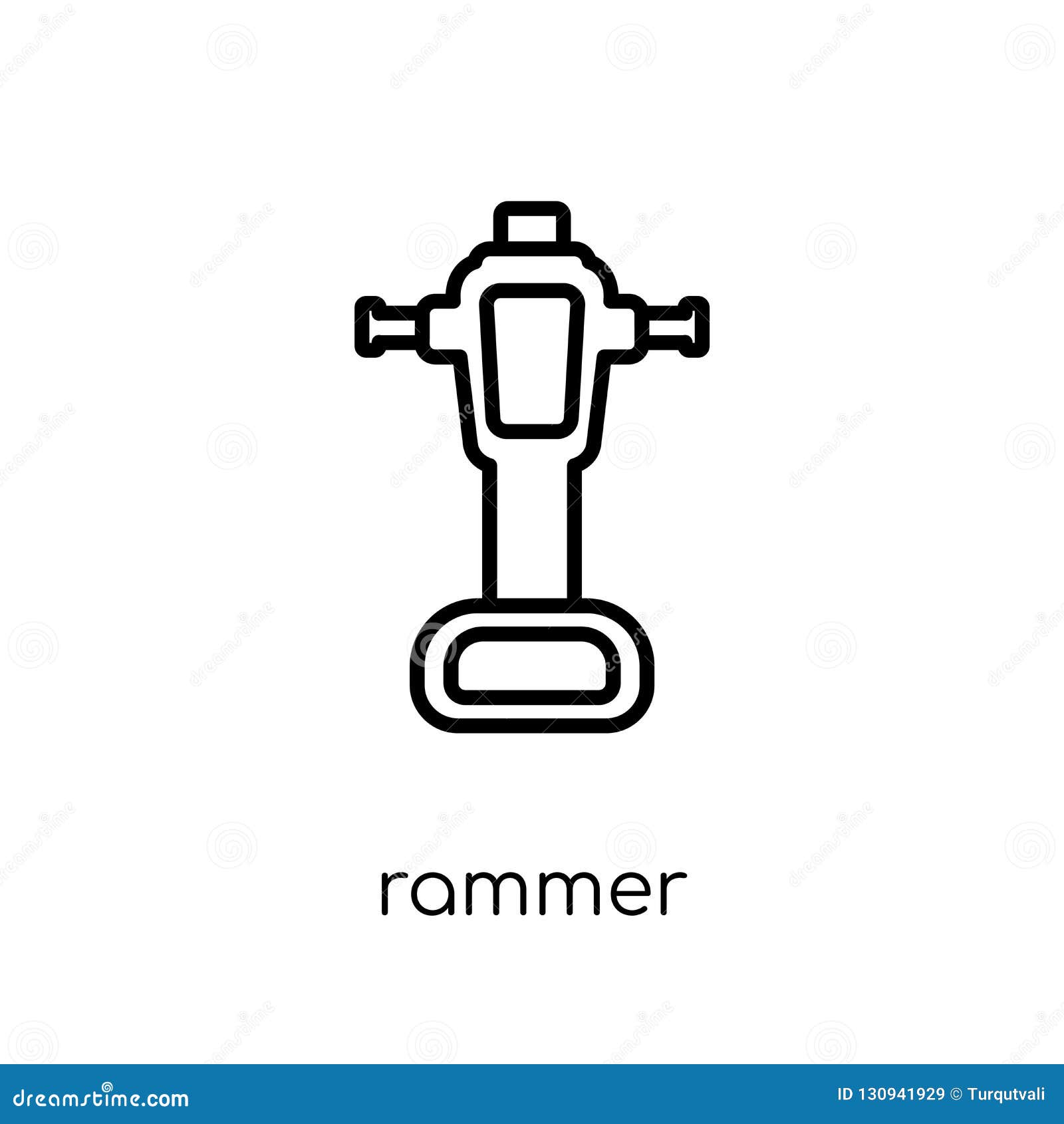 Rammer Icon. Trendy Modern Flat Linear Vector Rammer Icon on White ... Rammer Icon. Trendy Modern Flat Linear Vector Rammer Icon on White ...