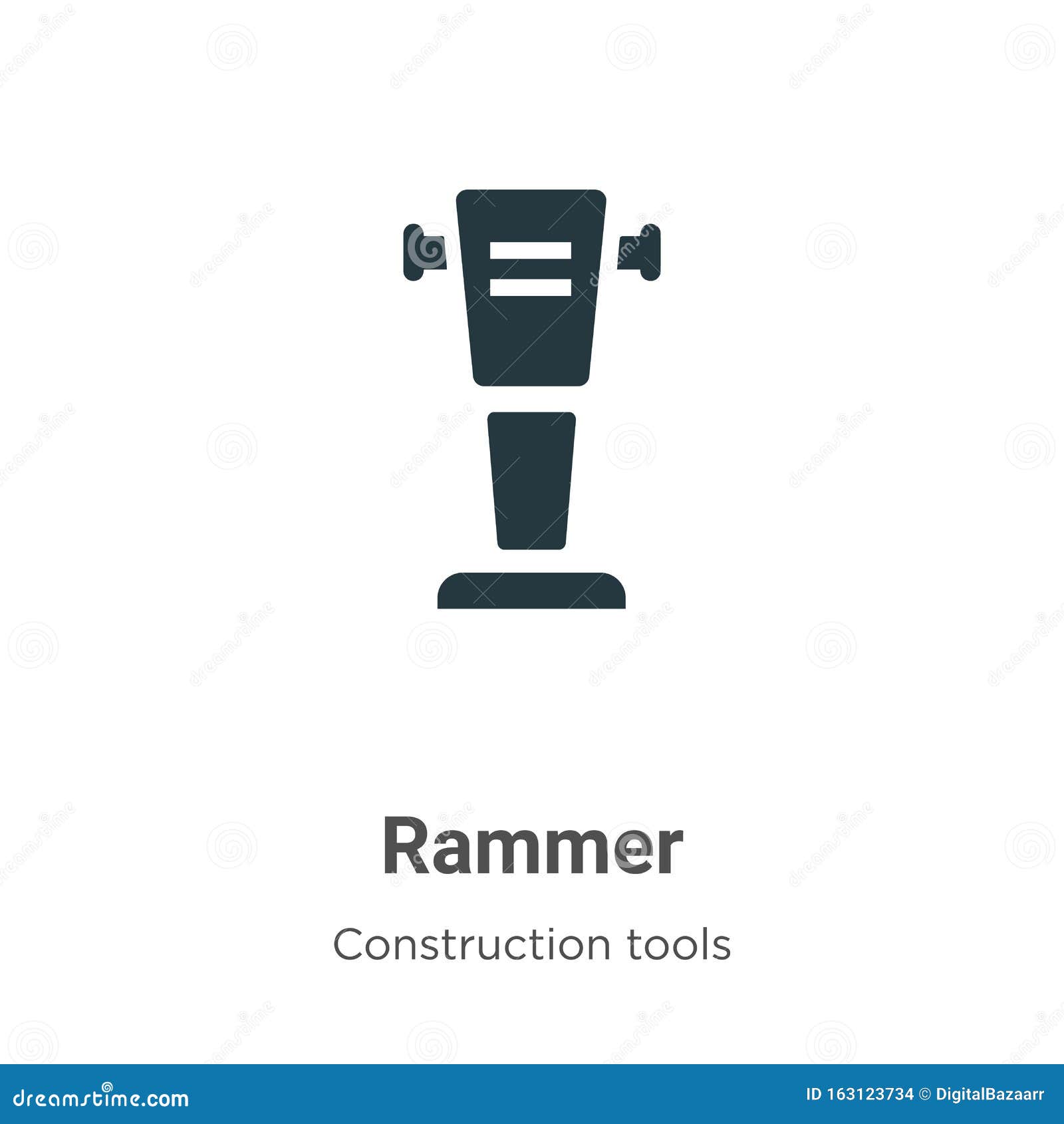 Rammer Vector Icon on White Background. Flat Vector Rammer Icon Symbol ...
