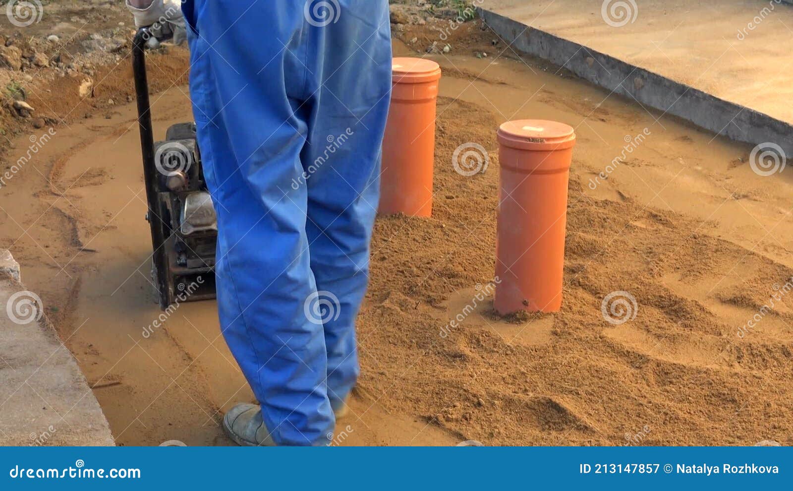 Ramming Mechanism for Sand and Soil. Stock Video - Video of manual ...