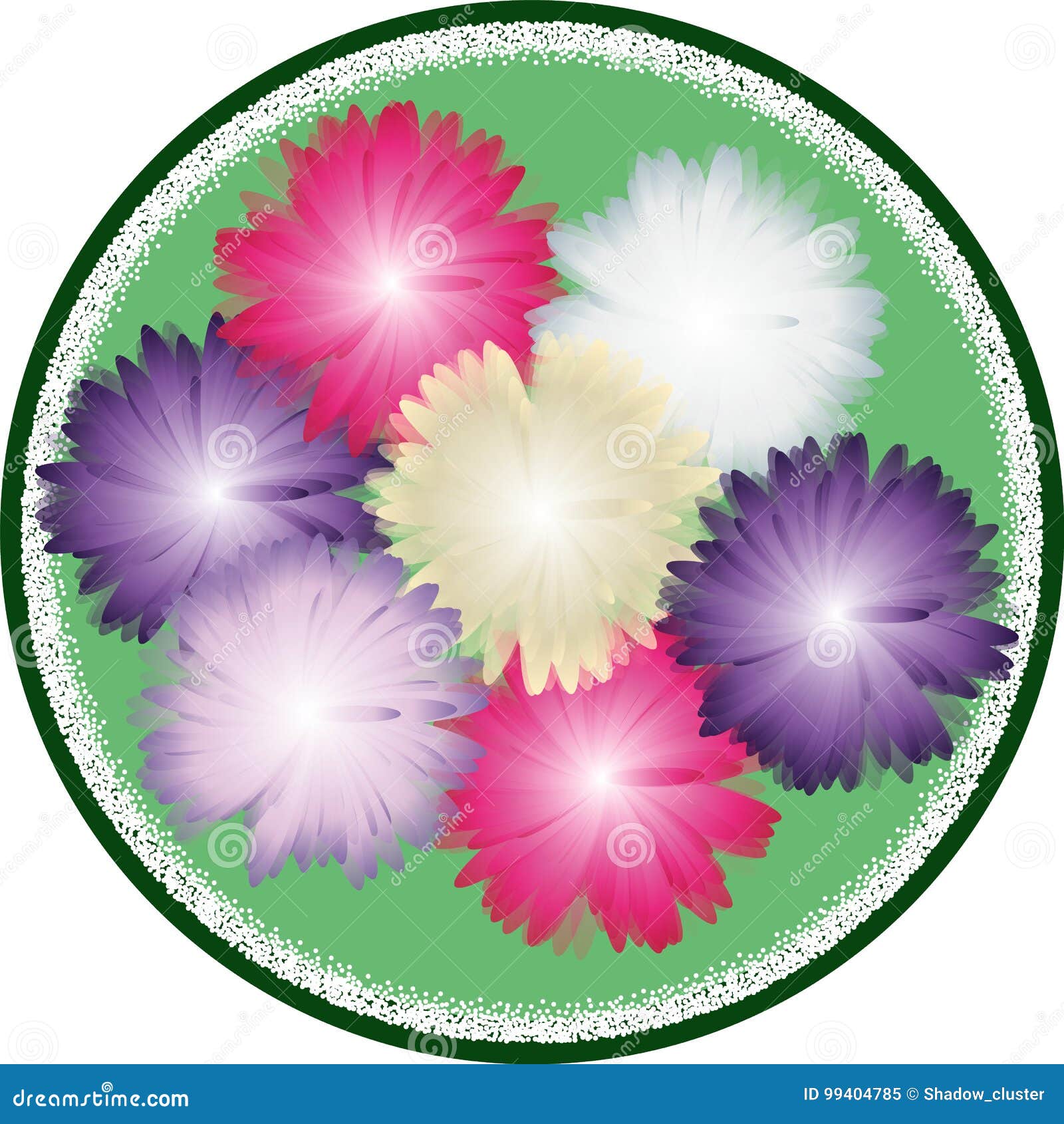 Ramo de asteres ilustración del vector. Ilustración de arte - 99404785