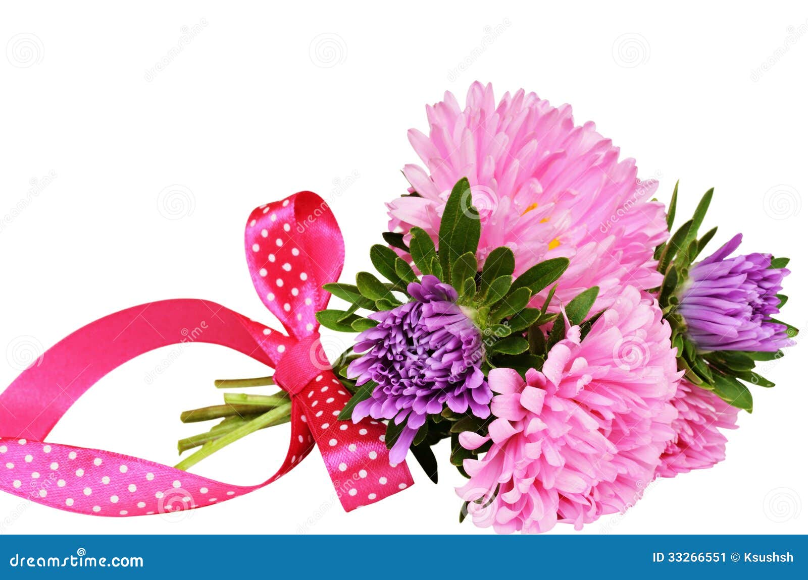 Ramo De Asteres Con El Arco Imagen de archivo - Imagen de nadie, rosa ...