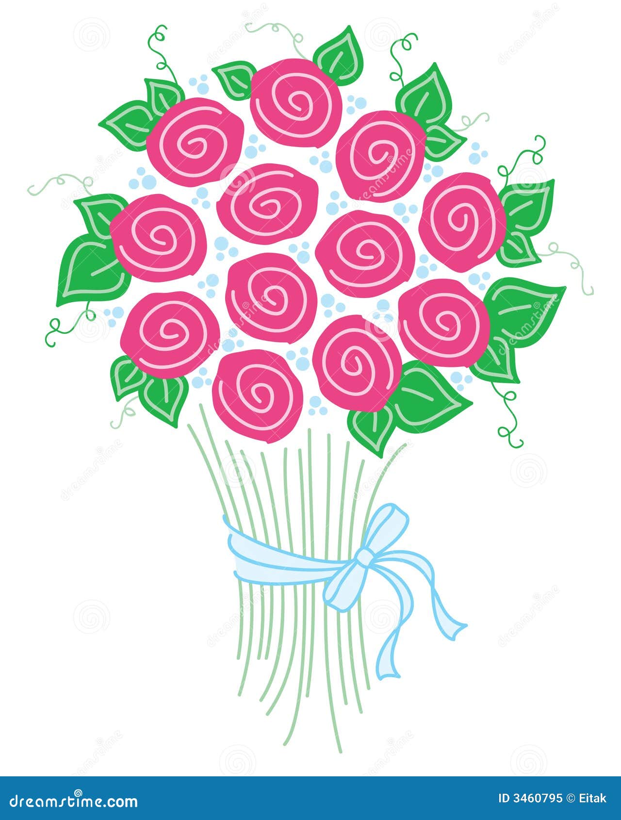 Ramo de rosas ilustración del vector. Ilustración de hoja - 3460795