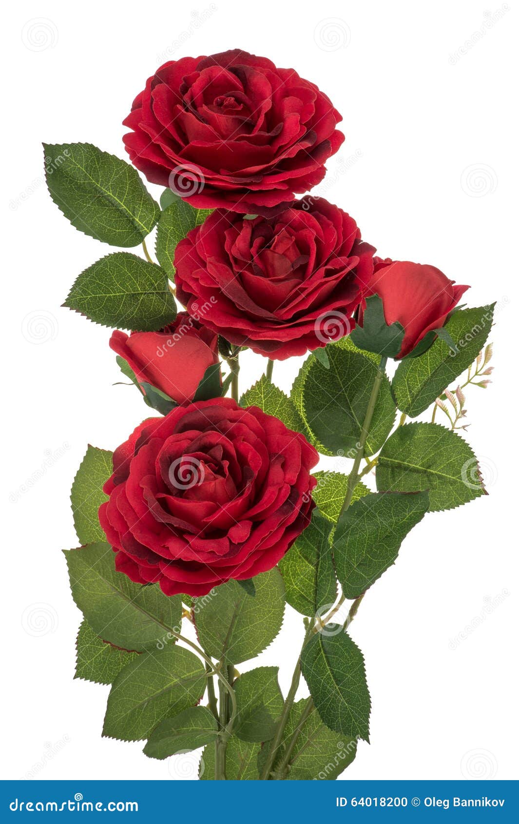 Ramo De Rosas Artificiales Rojas Aisladas Foto de archivo - Imagen de ...