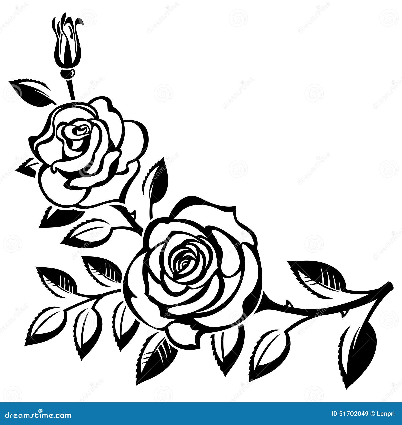 Ramo delle rose illustrazione vettoriale. Illustrazione di siluetta ...