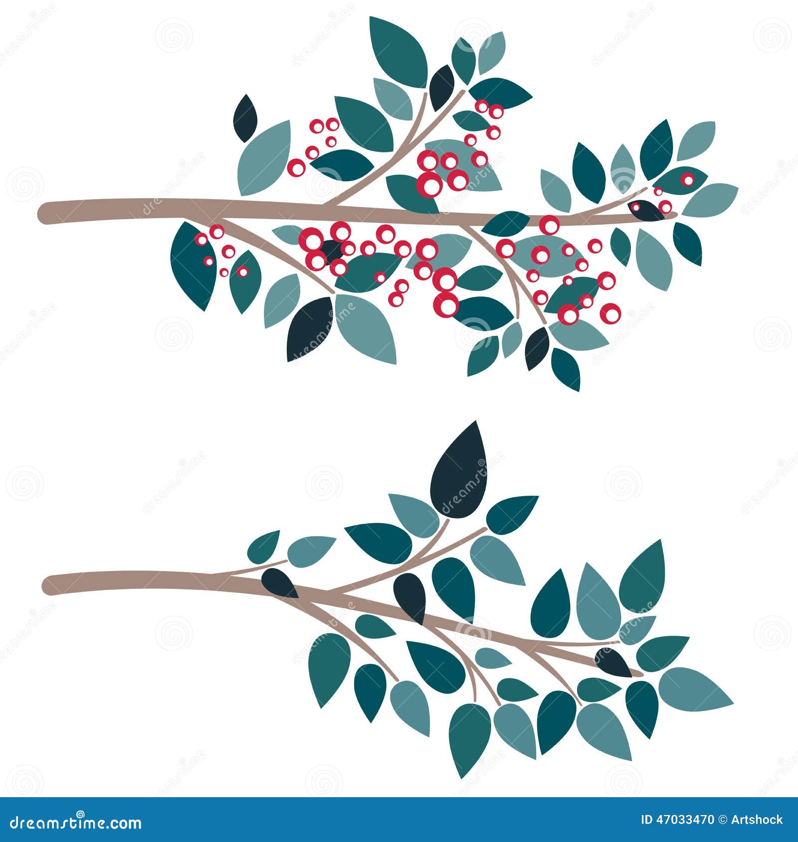 Ramo di albero semplice illustrazione vettoriale. Illustrazione di ...