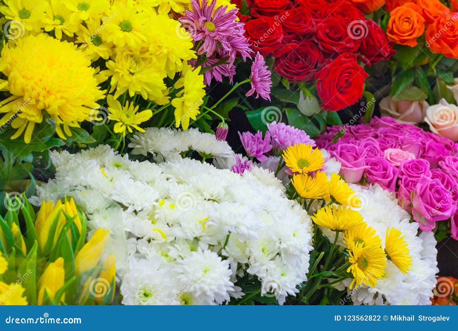 Ramos Coloreados Multi En La Tienda Foto de archivo - Imagen de ...