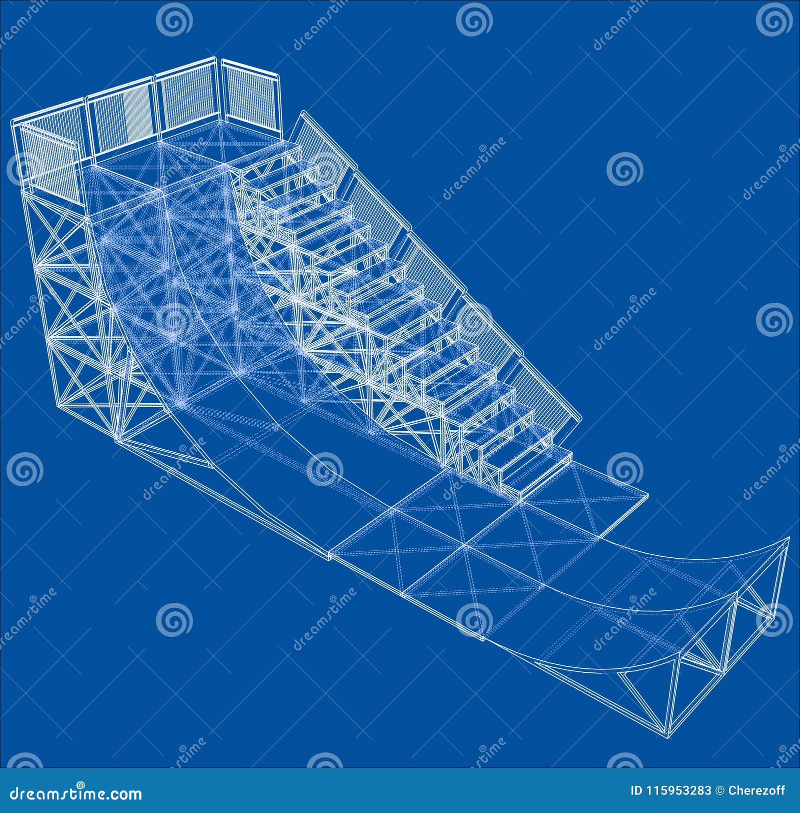 Ramp Concept Outline. Vector Stock Vector - Illustration of empty, jump ...