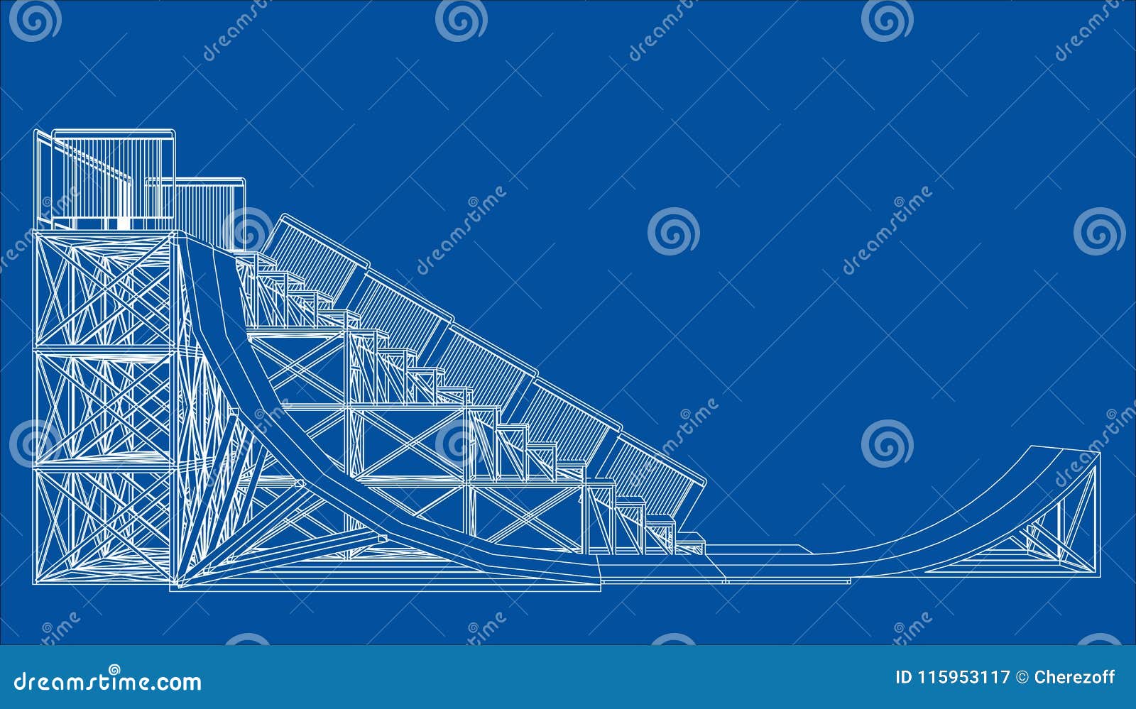 Ramp Concept Outline. Vector Stock Vector - Illustration of blueprint ...