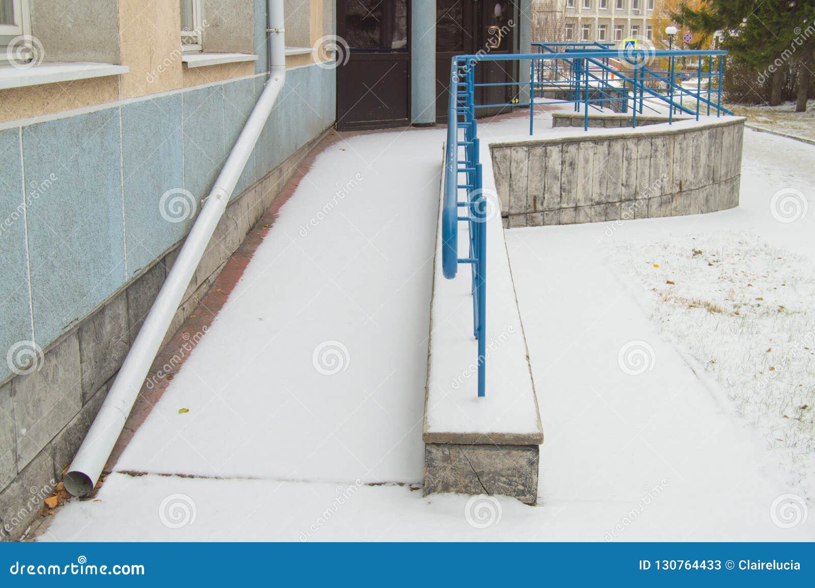 The Ramp Is Covered With The First Snow Installed For The Movement Of ...