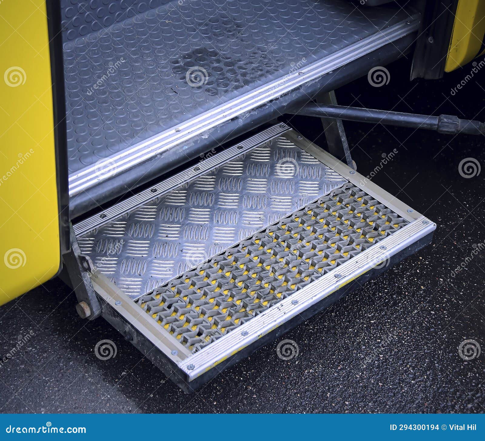 Ramp for Disabled People and Infants on the Bus Stock Photo - Image of ...