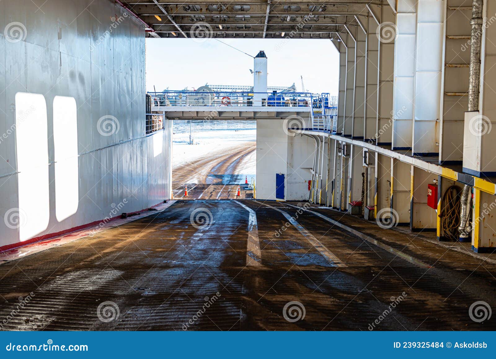 Ramp for Getting on and Off the Car from the Car Transport Ferry Stock ...