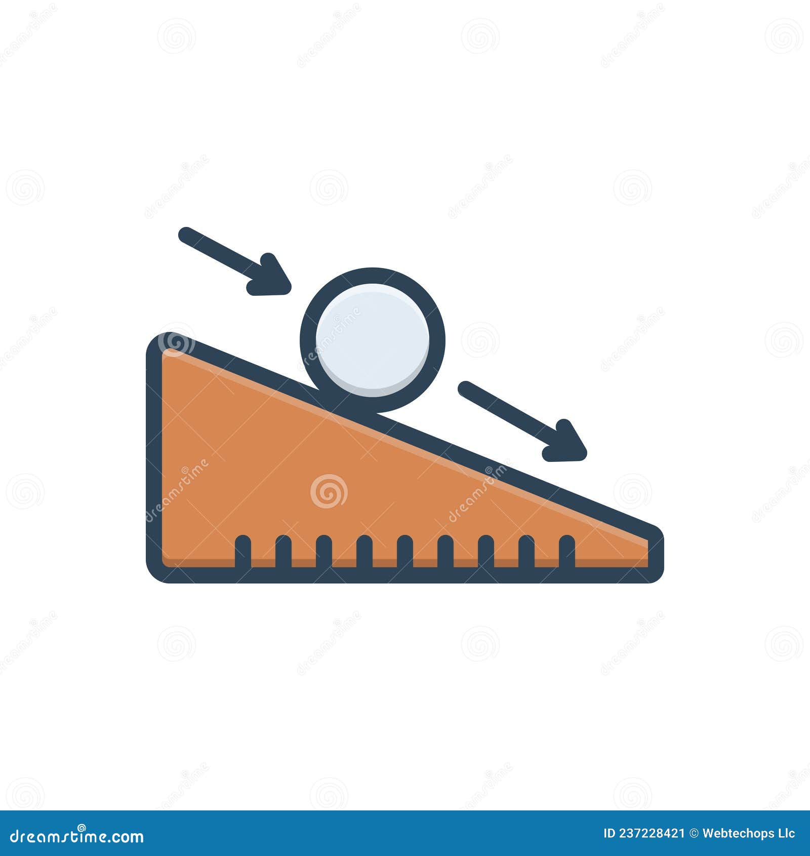 Color Illustration Icon for Ramp, Down Grade and Down Stock ...