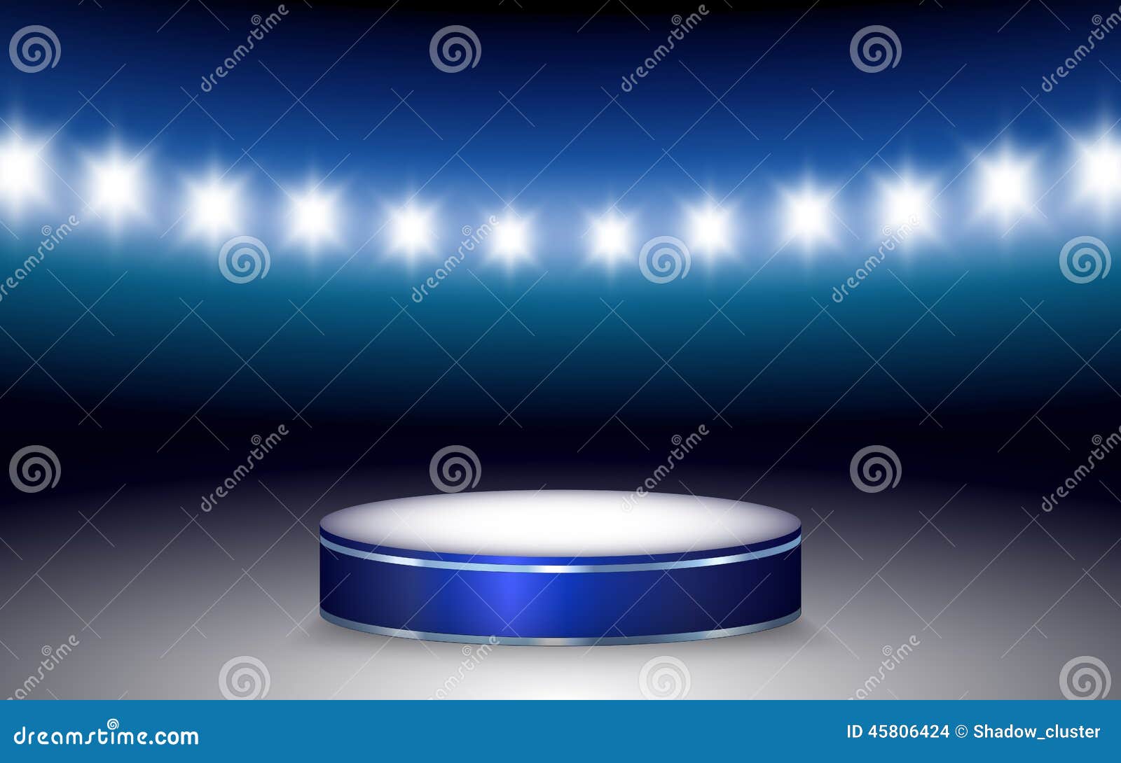 Ramp with Illuminated Podium and Lights Stock Vector - Illustration of ...