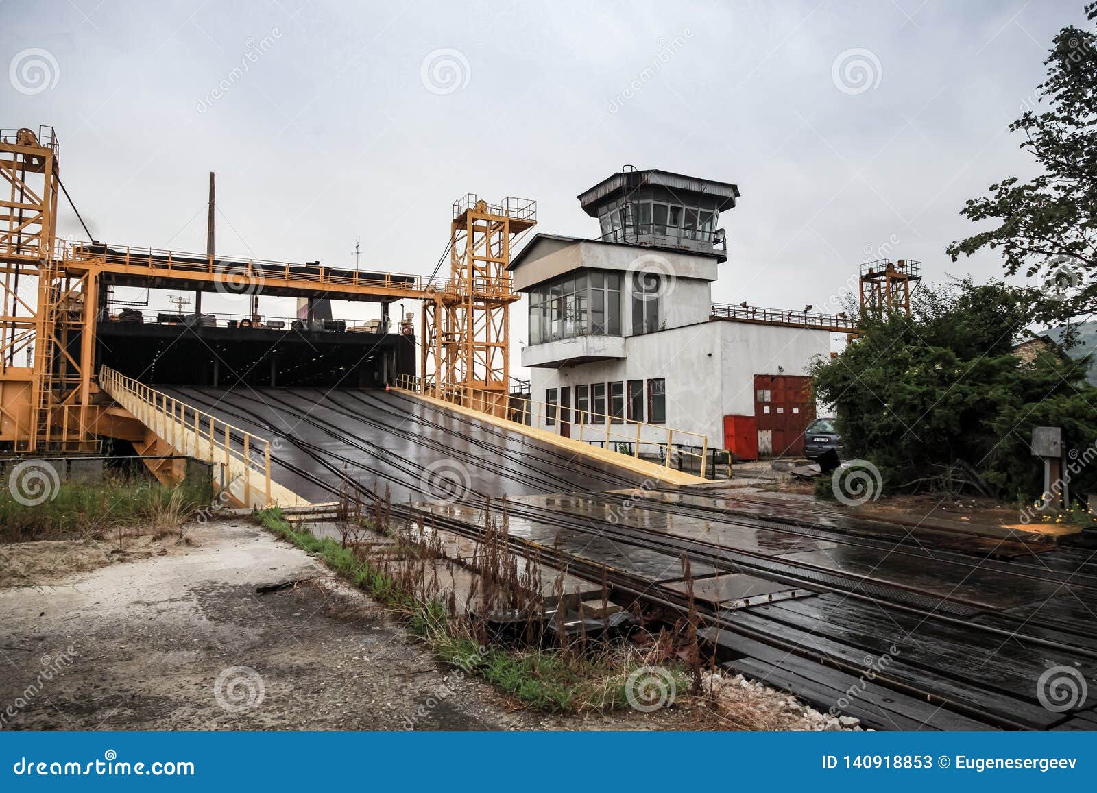 Ramp for Industrial Ro-Ro Cargo Ships Stock Image - Image of line ...