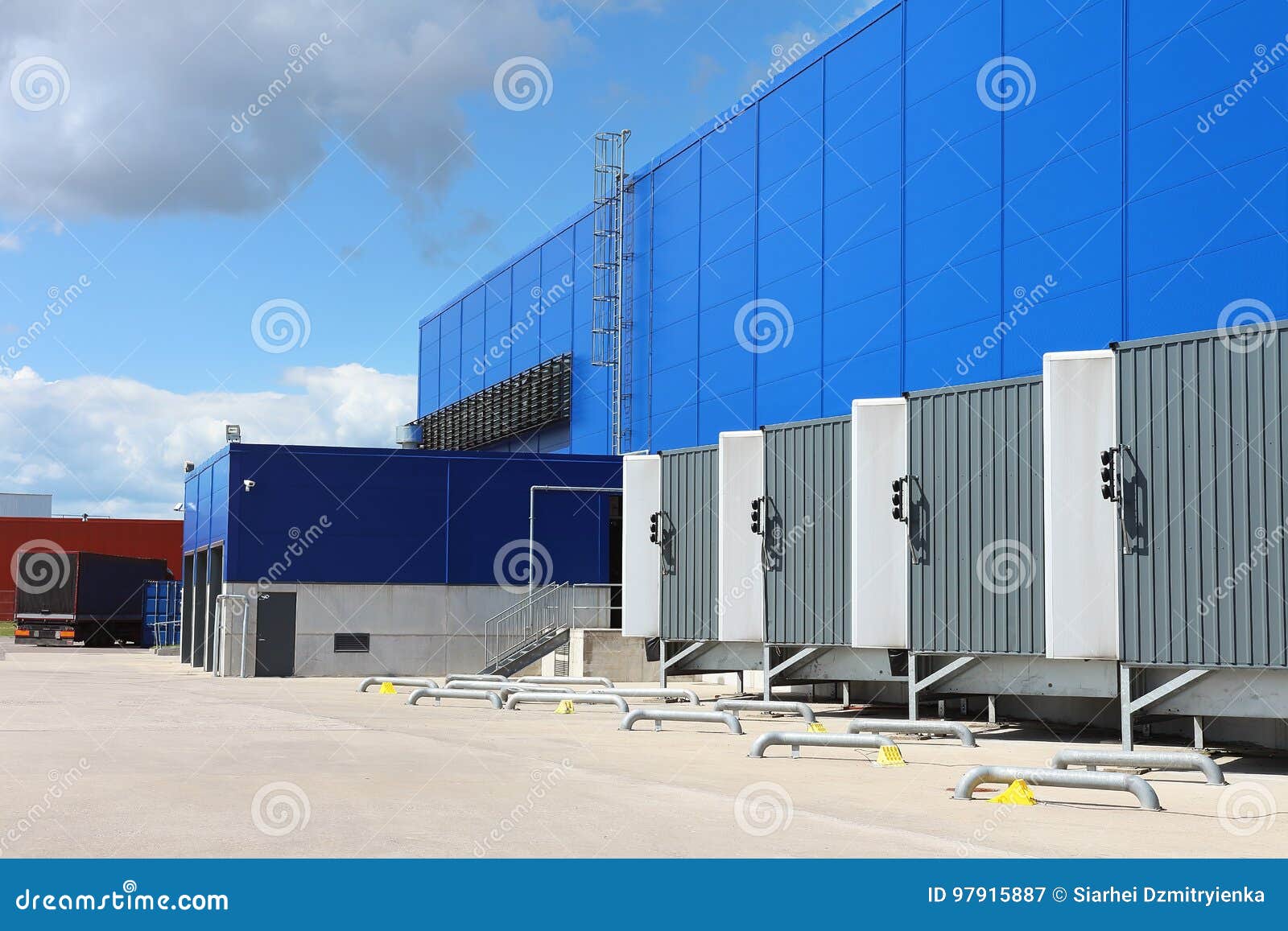 Ramp Of The Logistic Warehouse. Loading Dock At A Warehouse. Modern ...
