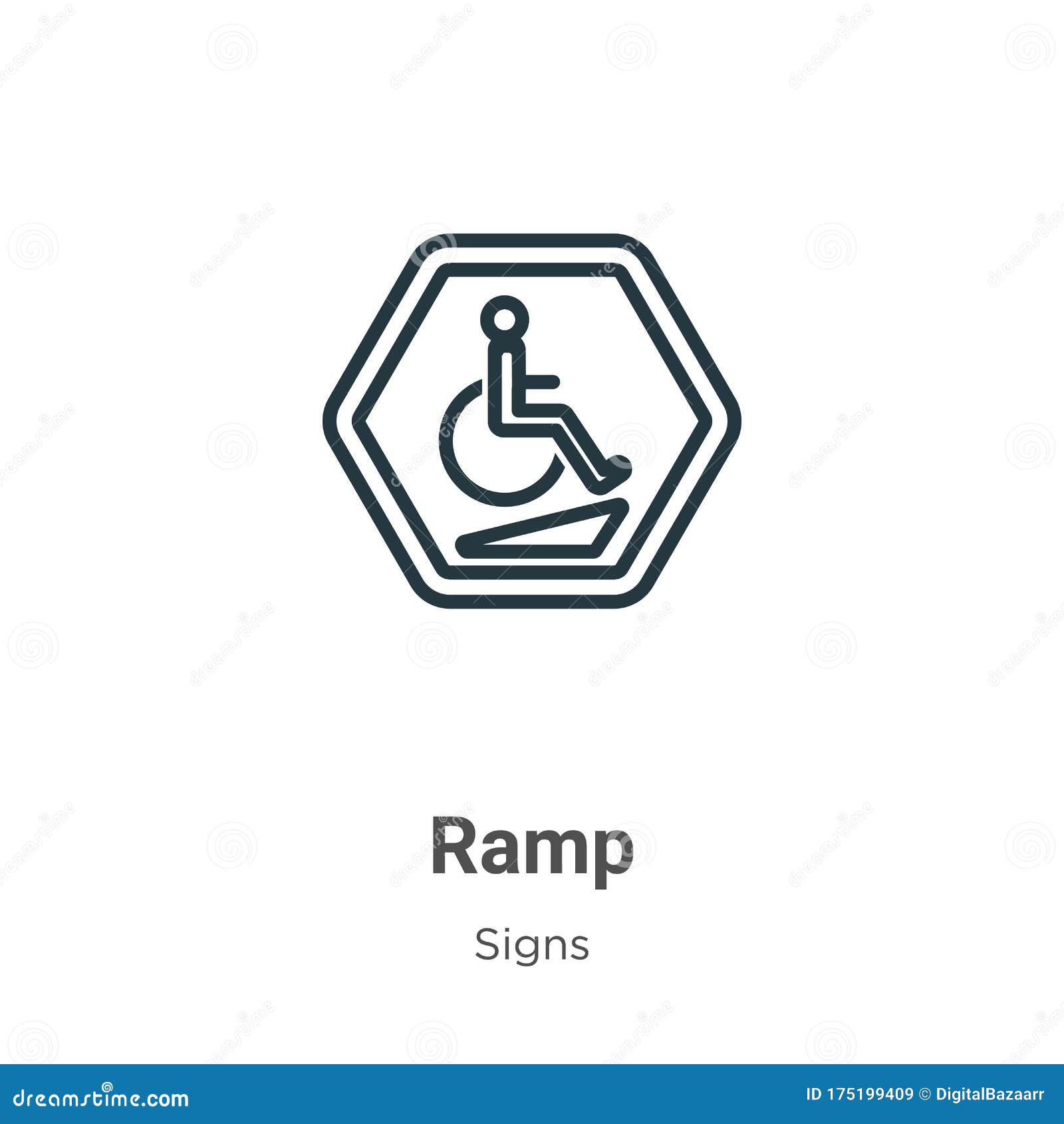 Ramp Outline Vector Icon. Thin Line Black Ramp Icon, Flat Vector Simple ...