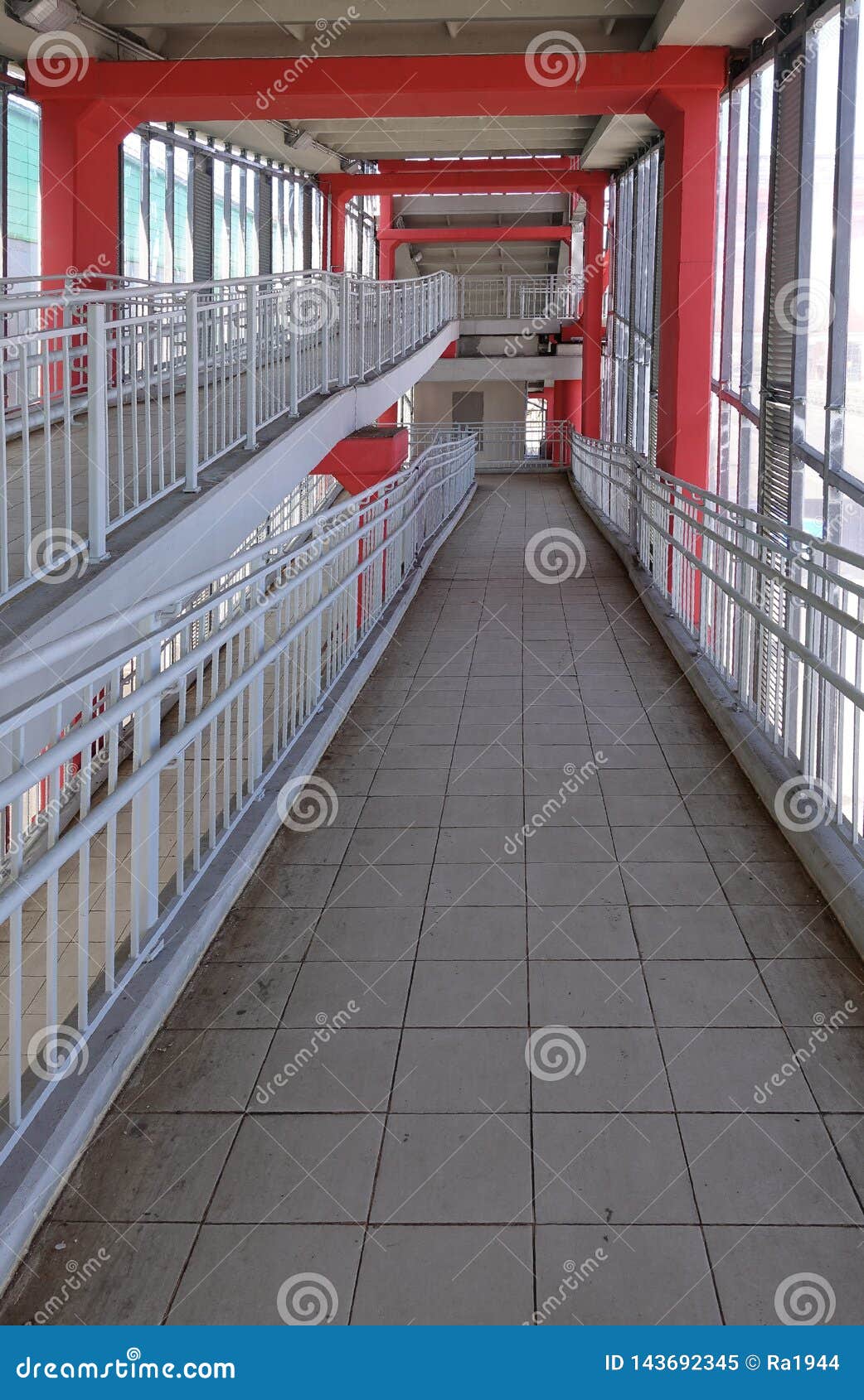 Ramp for People with Disabilities and Ordinary People. Overpass Over ...
