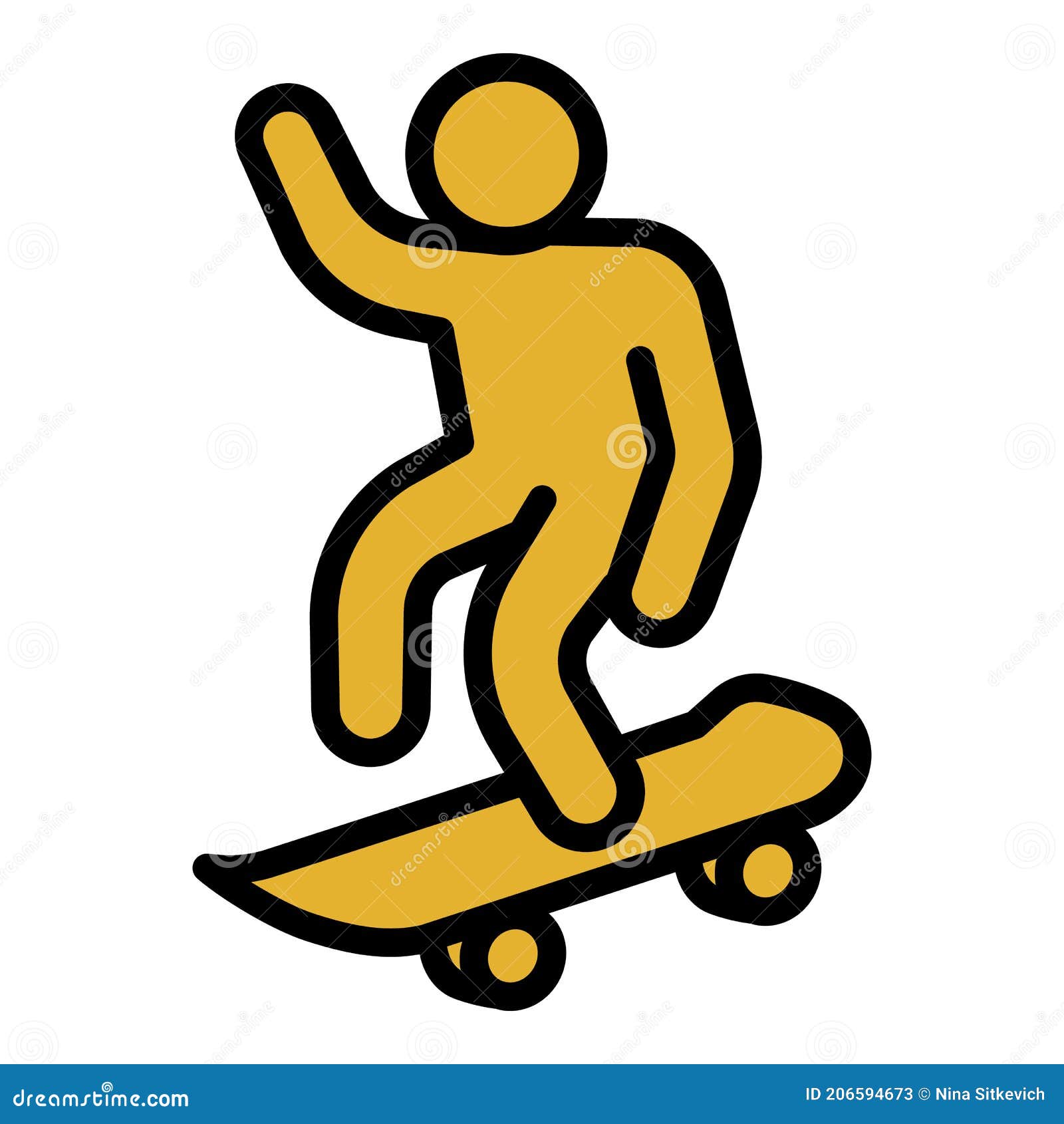 Ramp Skateboard Icon, Outline Style Stock Illustration - Illustration ...