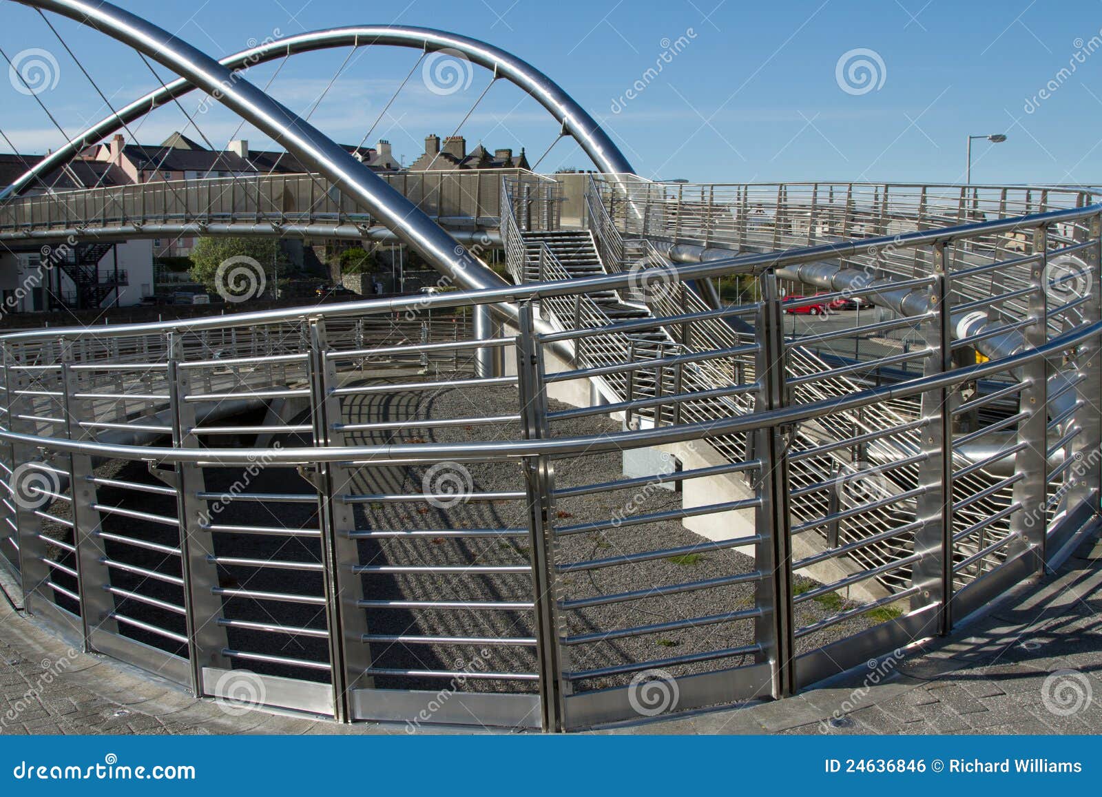 Ramp and steps. stock photo. Image of cable, steps, railings - 24636846