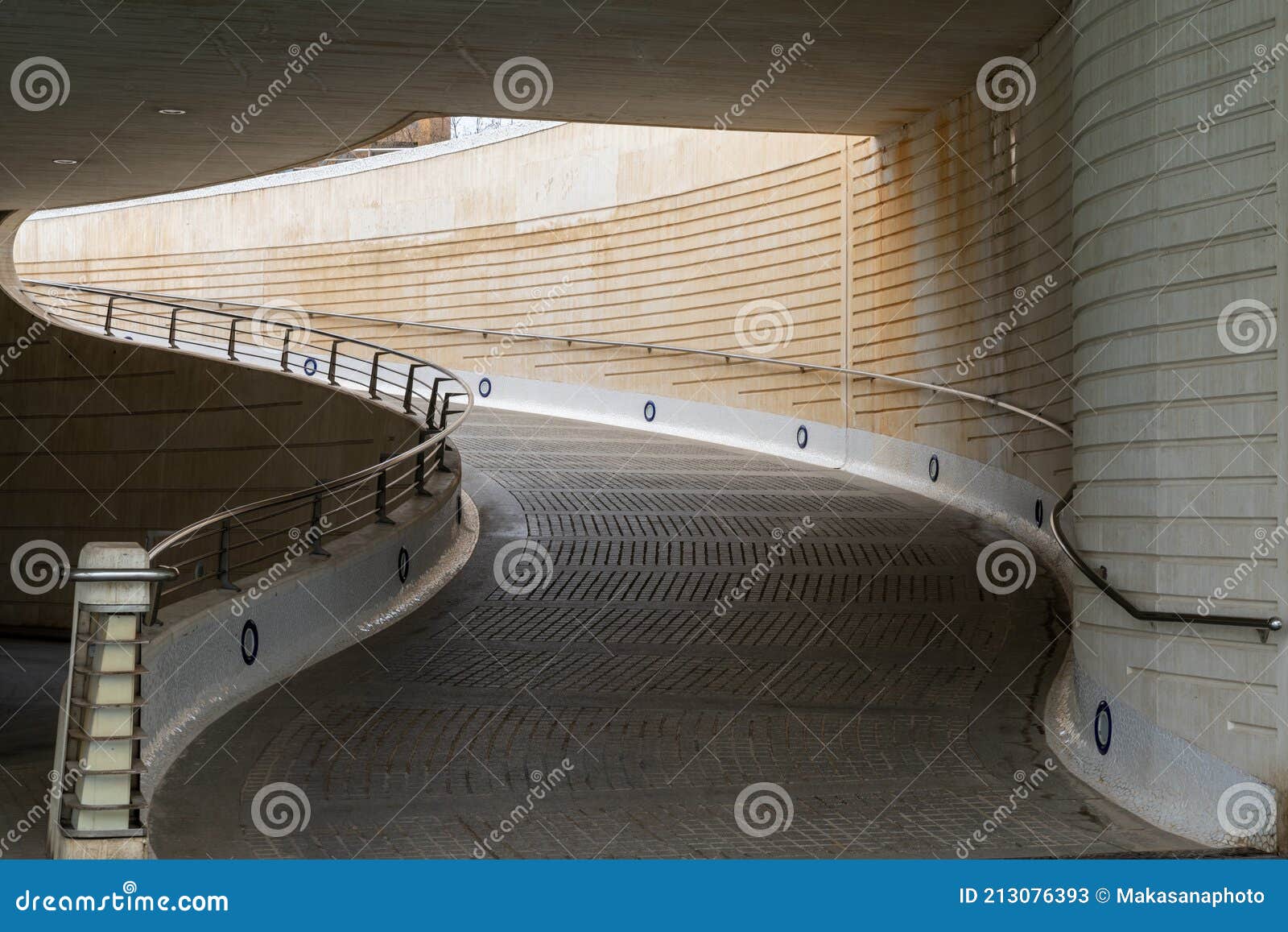 Ramp and Underpass Under a Bridge Designed in Modern Architecture Stock ...