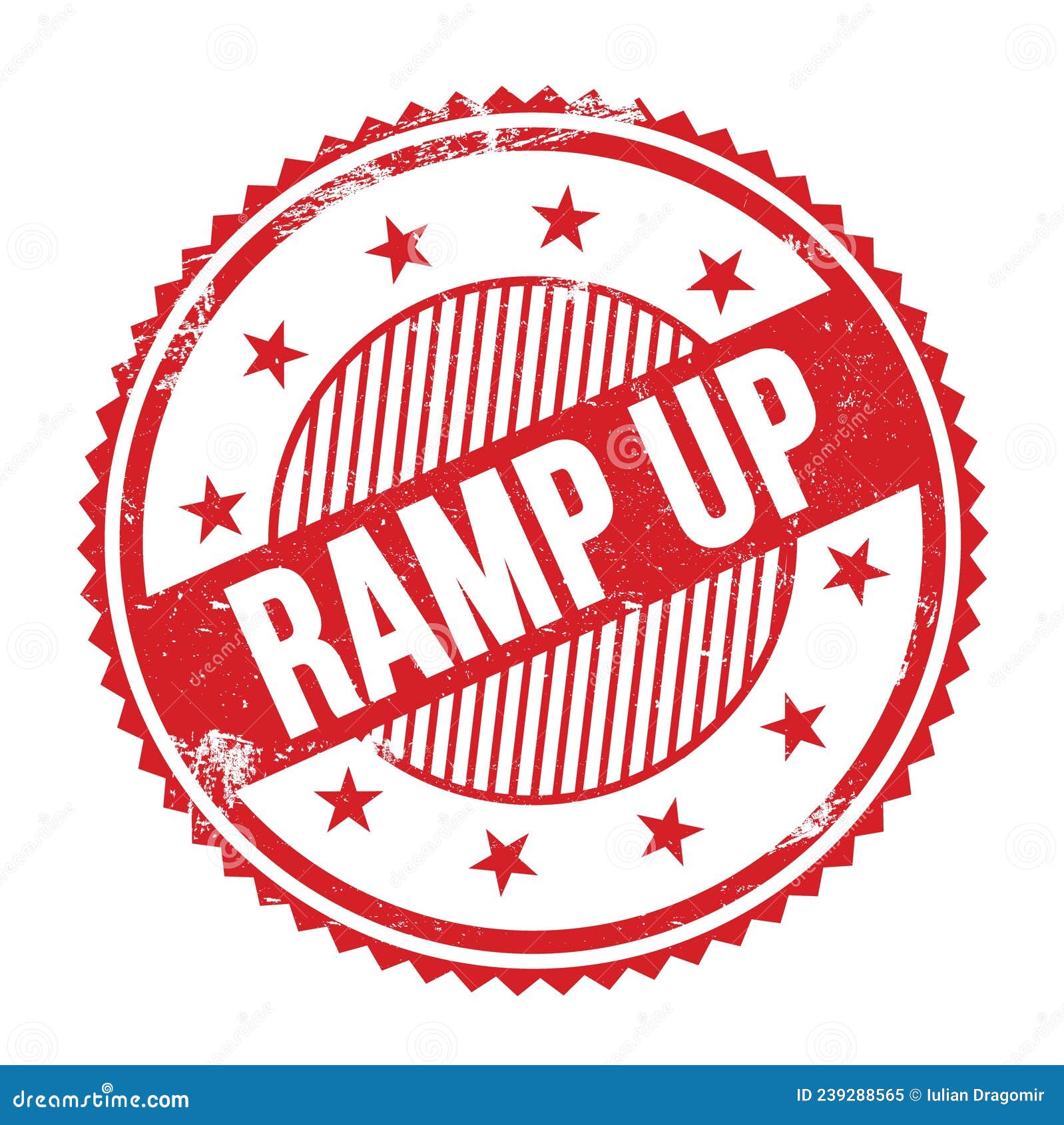 RAMP UP Text Written on Red Grungy Round Stamp Stock Illustration ...
