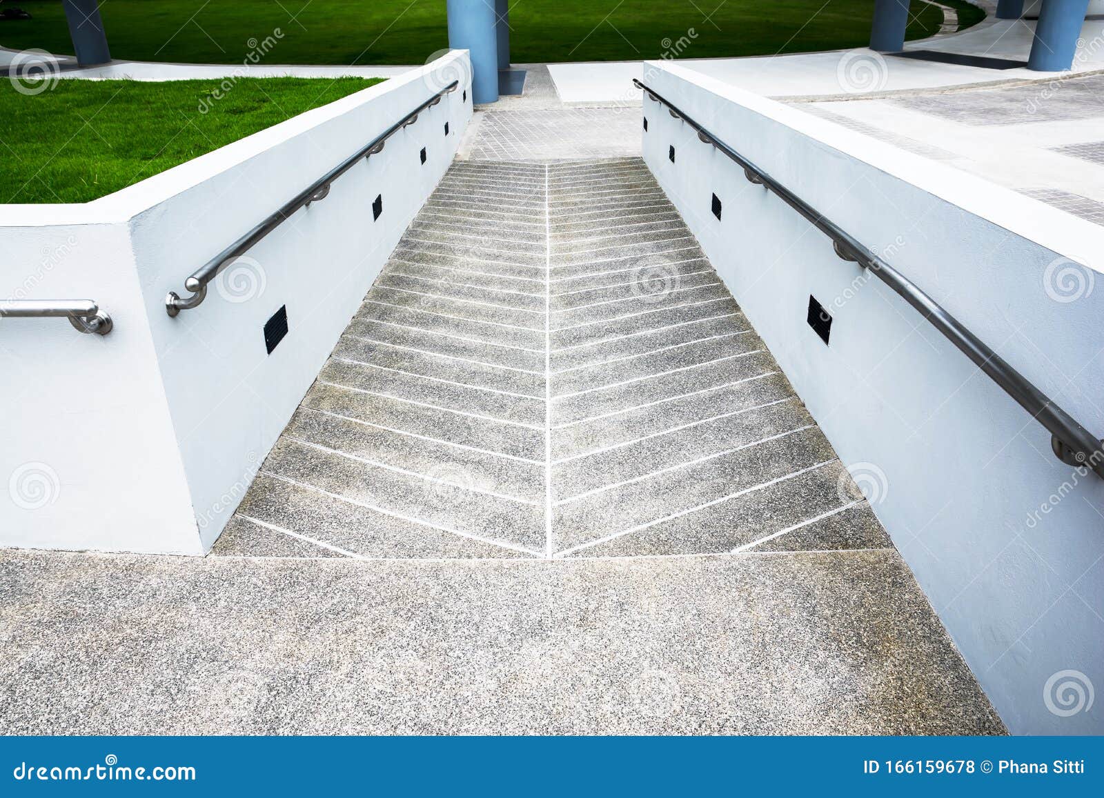 Ramp for Wheelchair at the Building Background Stock Photo - Image of ...