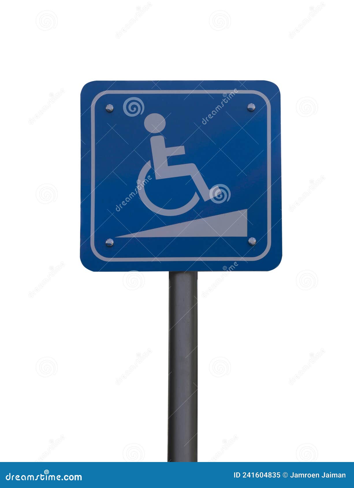 Rampa De Sinal Para Baixo Deficiente Isolada Em Fundo Branco Imagem de ...