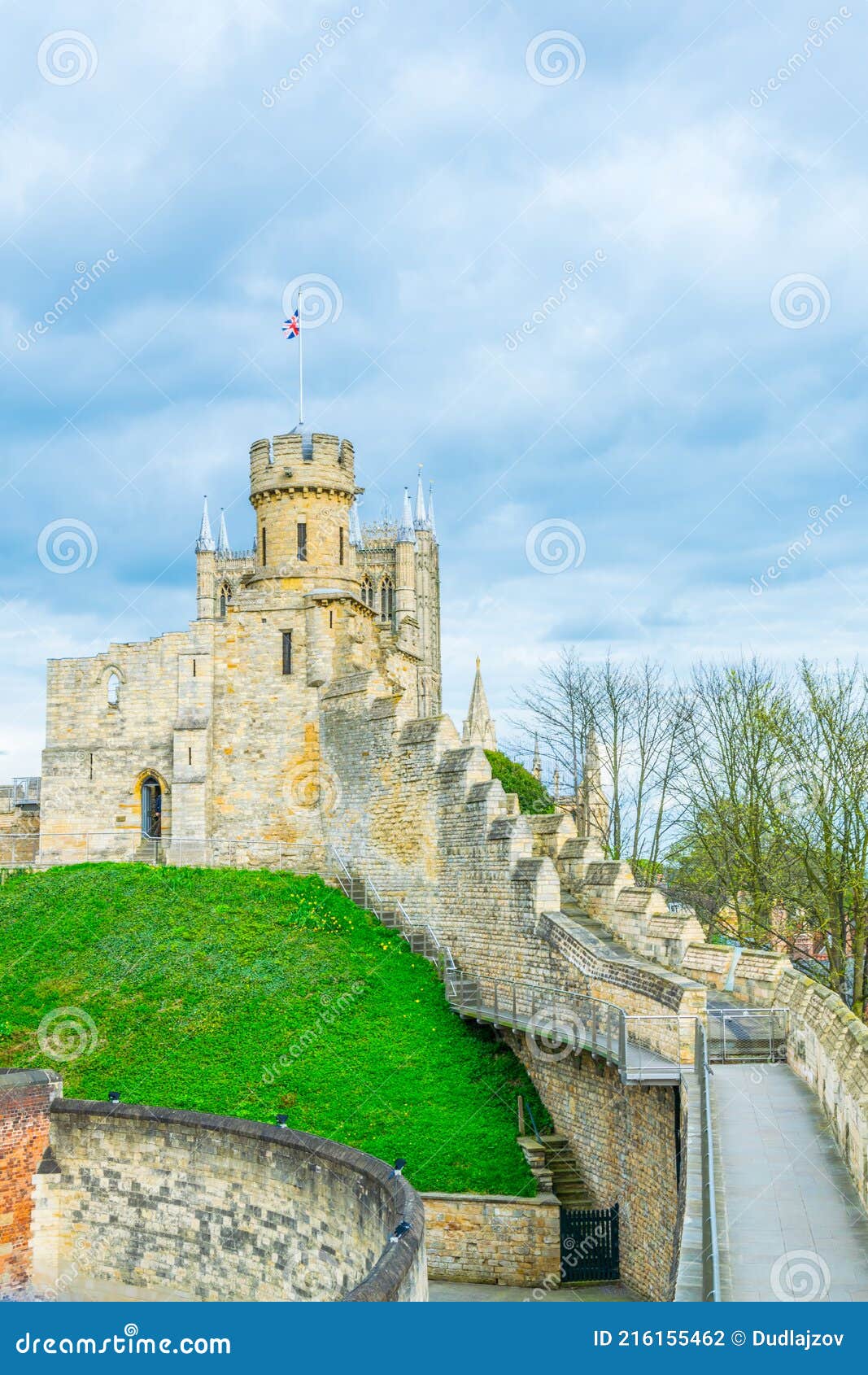 Rampart of the Lincoln Castle, England Stock Photo - Image of ...