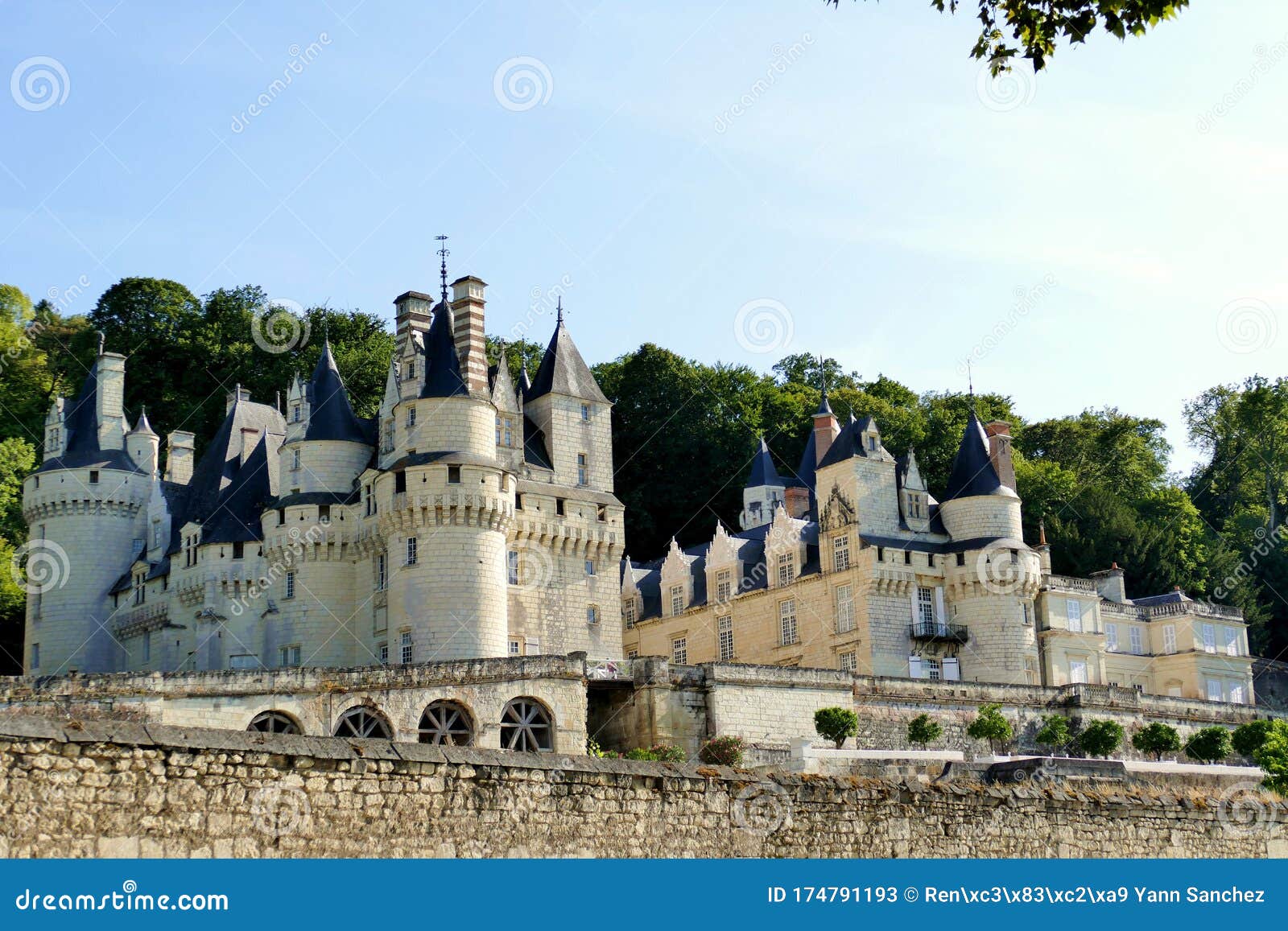 The Ramparts and the Facade of the Castle of Usse Stock Image - Image ...