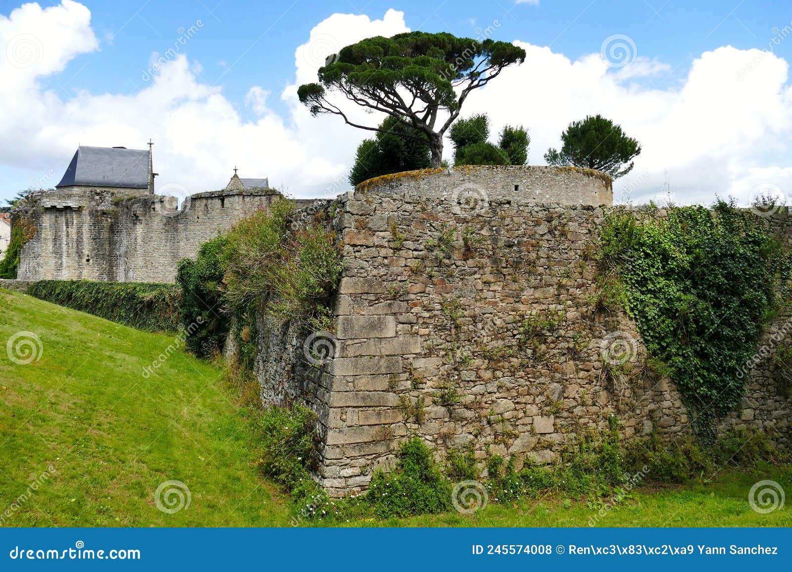The Ramparts and the Towers of the Castle of Clisson Stock Photo ...