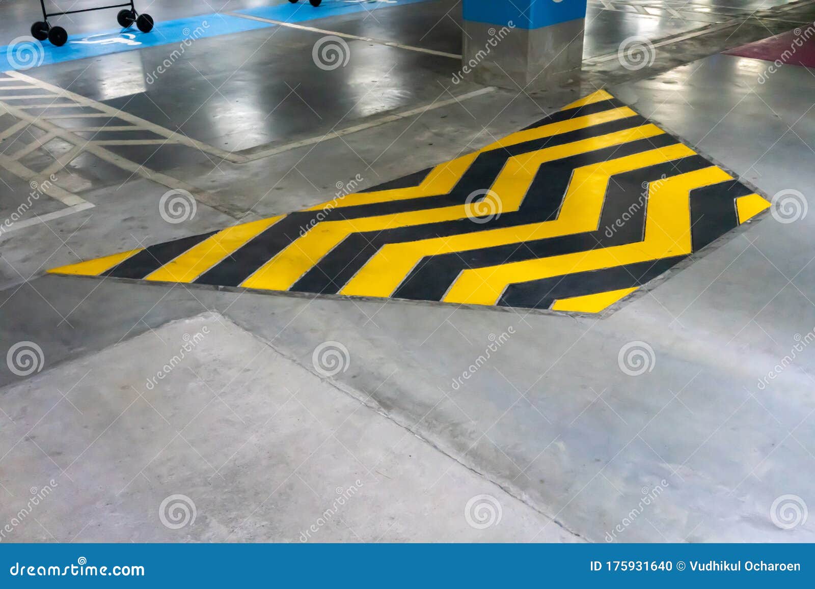 Ramped Access, Using Wheelchair Ramp with Black Yellow Pattern on Floor ...