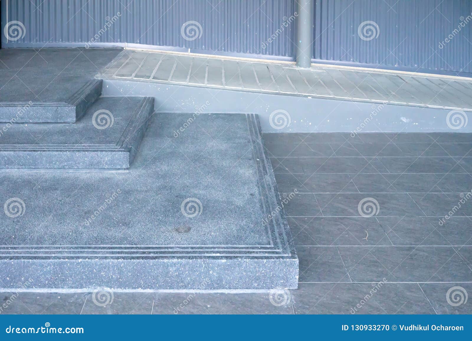 Ramped Access, Using Wheelchair Ramp for Disabled People. Stock Photo ...