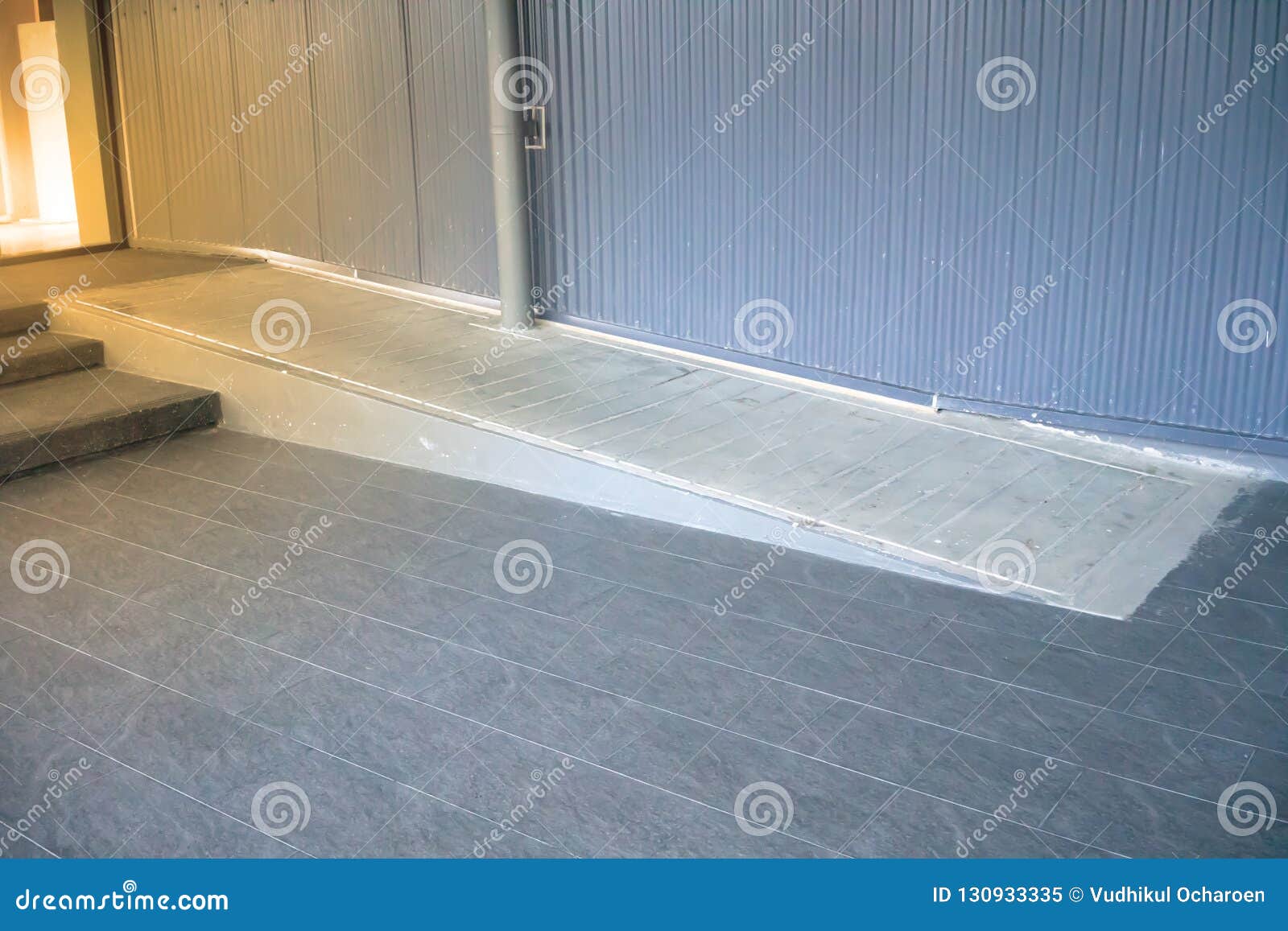 Ramped Access, Using Wheelchair Ramp for Disabled People. Stock Image ...