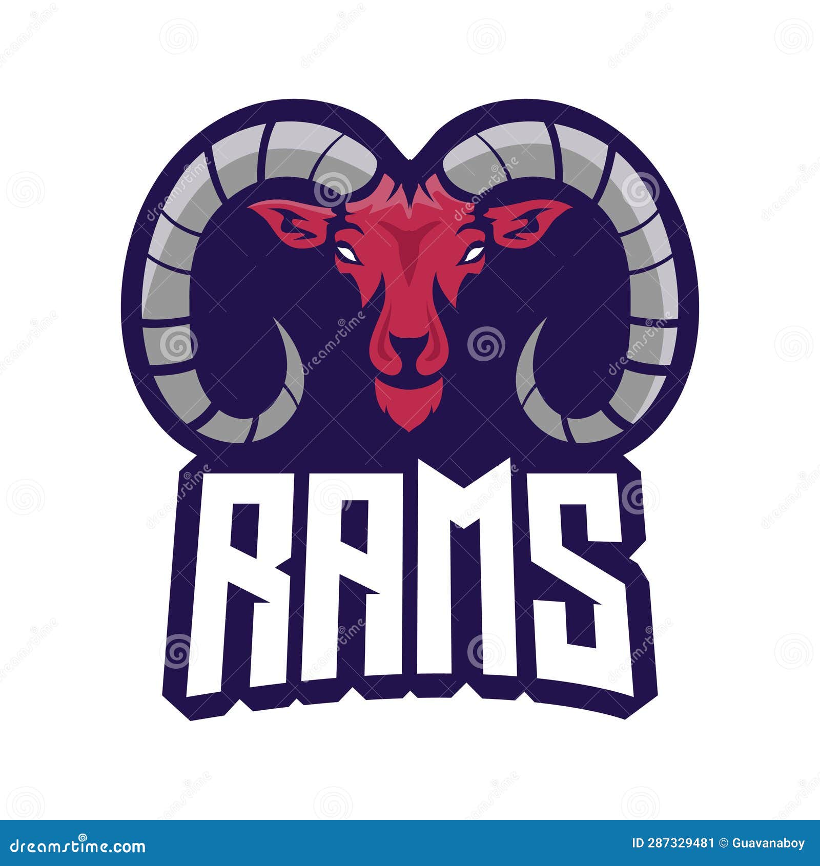 Rams Esport Logo Design Template, Goat Logo Vector Illustration ...
