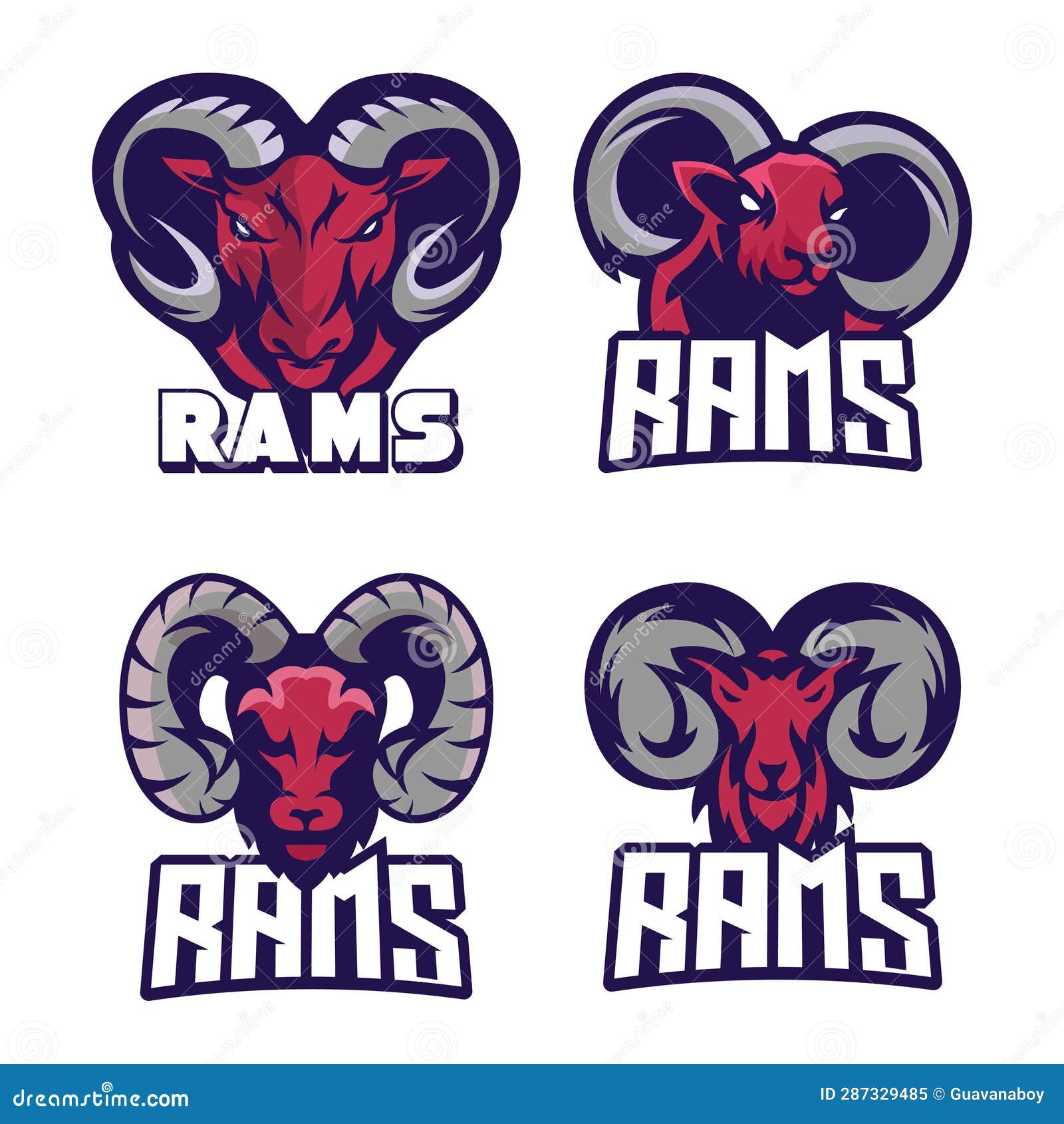 Rams Esport Logo Design Template, Goat Logo Vector Illustration ...