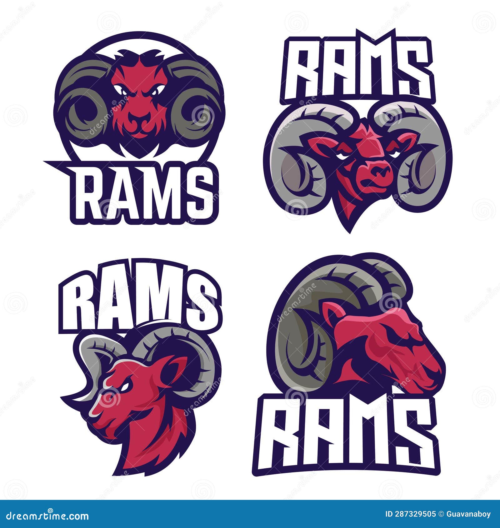 Rams Esport Logo Design Template, Goat Logo Vector Illustration Stock ...