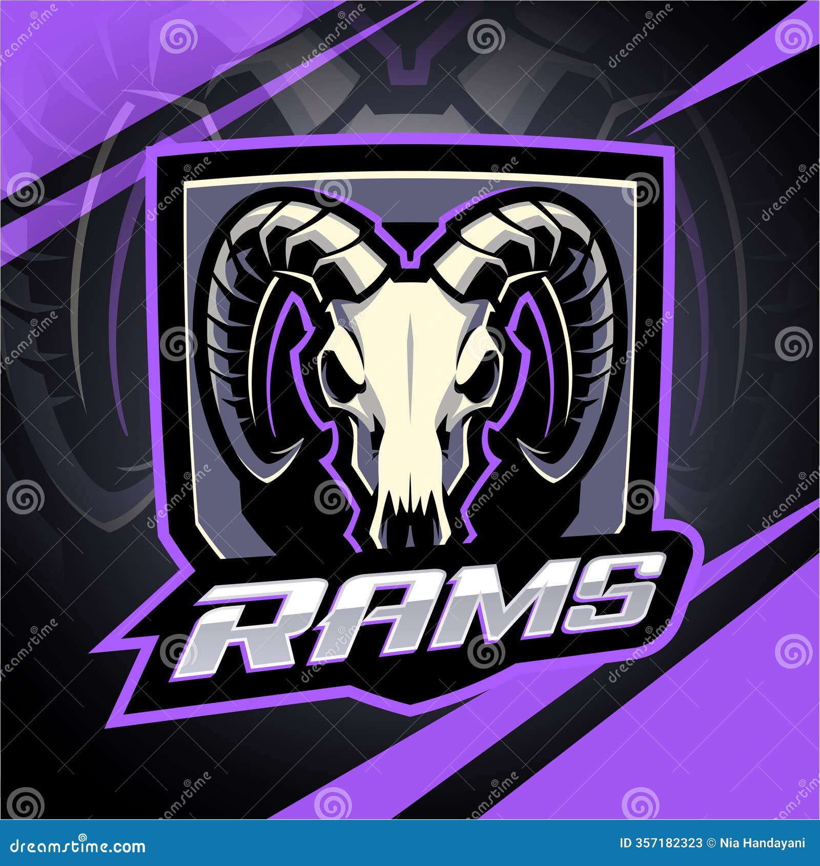 Rams Esport Logo Design Template, Goat Logo Vector Illustration ...