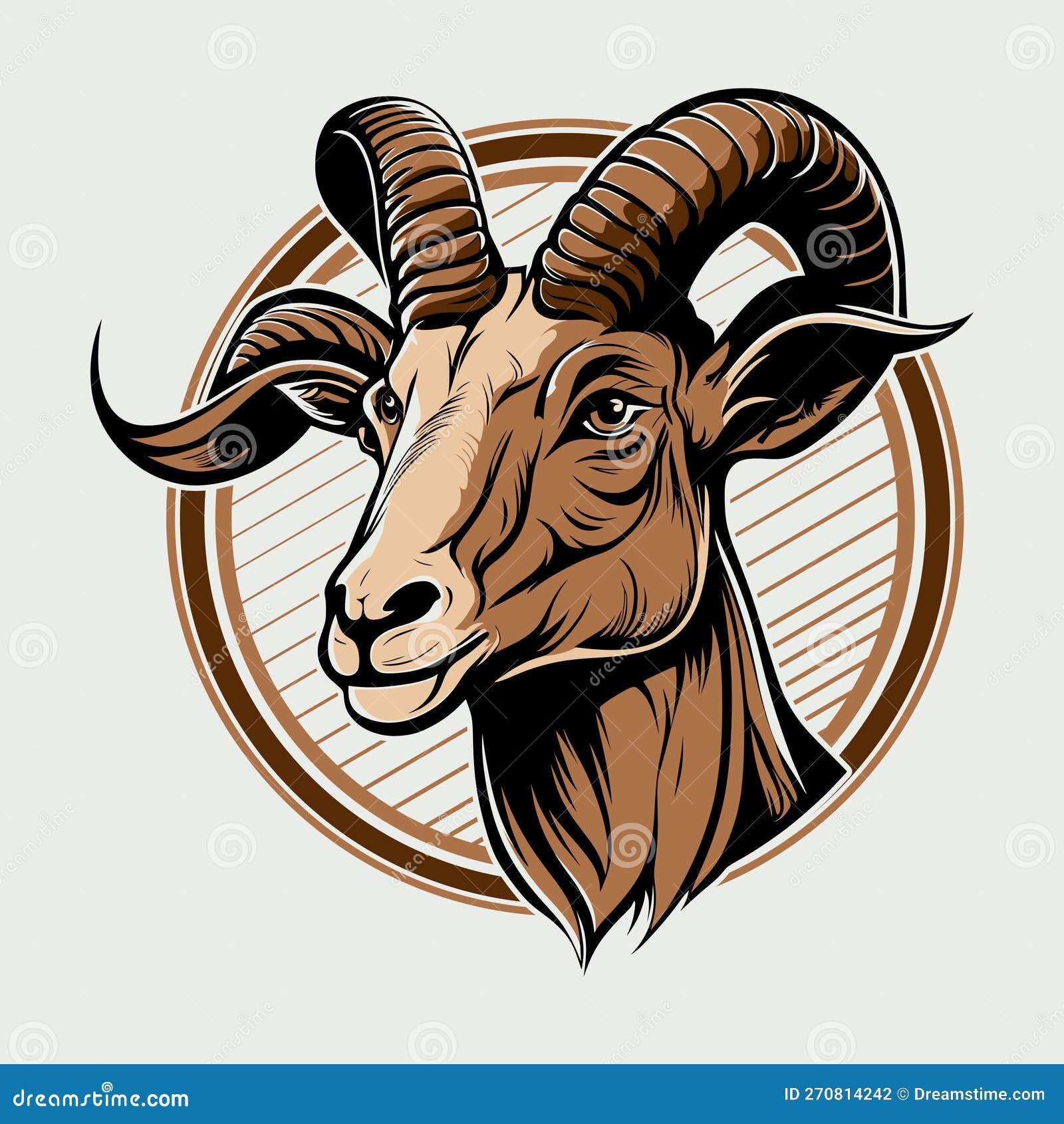 Rams Head Goat Vector stock vector. Illustration of abstract - 270814242