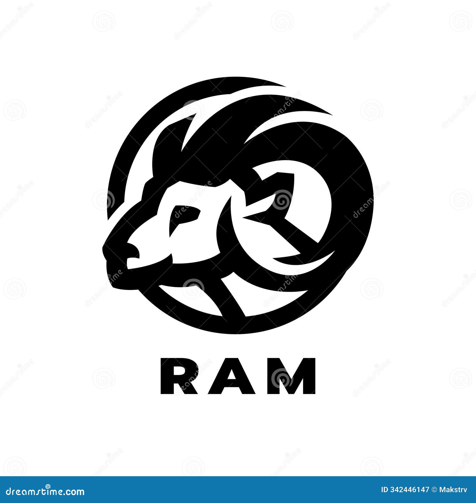 Rams head, symbol. stock illustration. Illustration of goat - 342446147