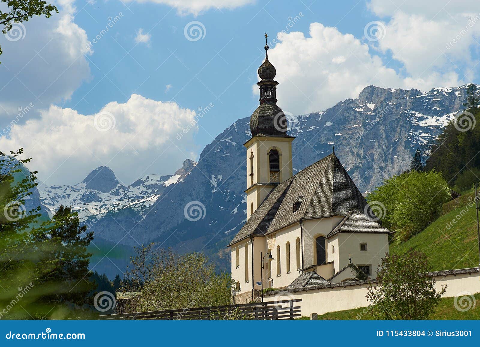 Ramsau Kirche St. Sebastian Berchtesgaden Bavaria - Germany Stock Photo ...