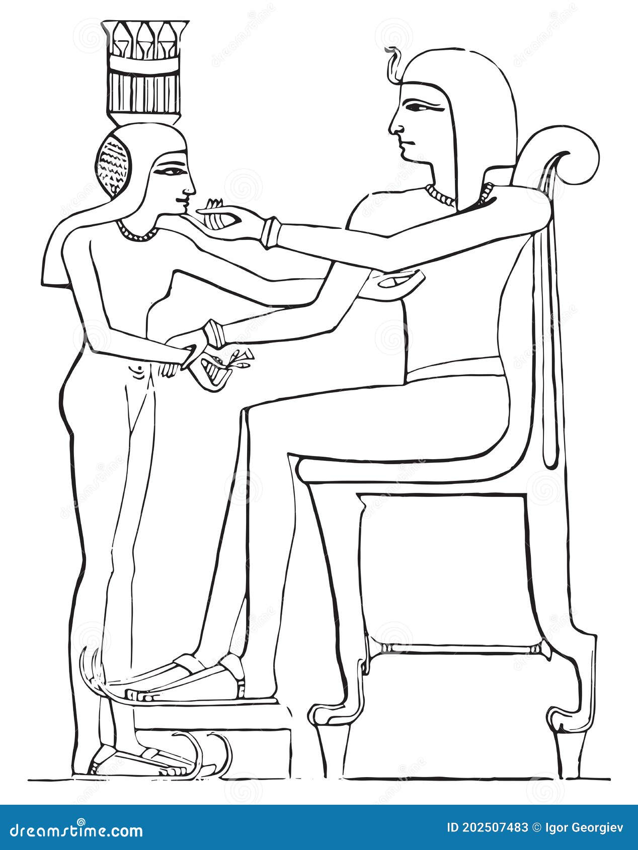 Ramses III. Set of Egyptian Labels and Elements. Vector Set ...