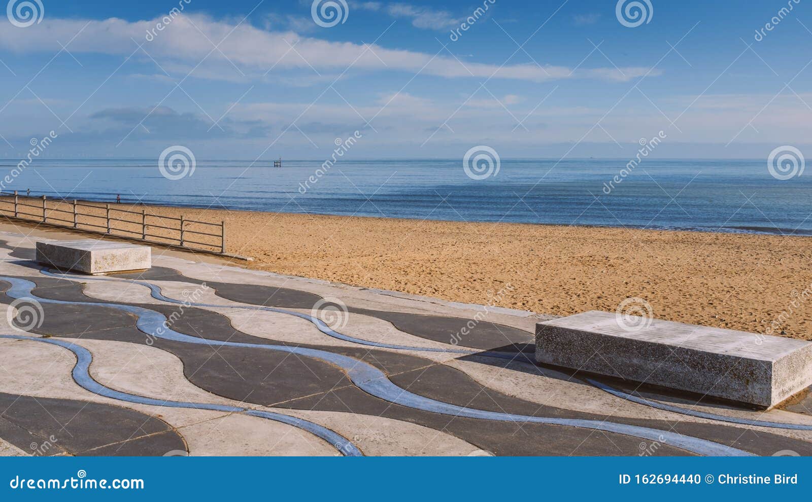 Ramsgate Beach Main Sands and Wave Patterned Concrete Promenade on a ...