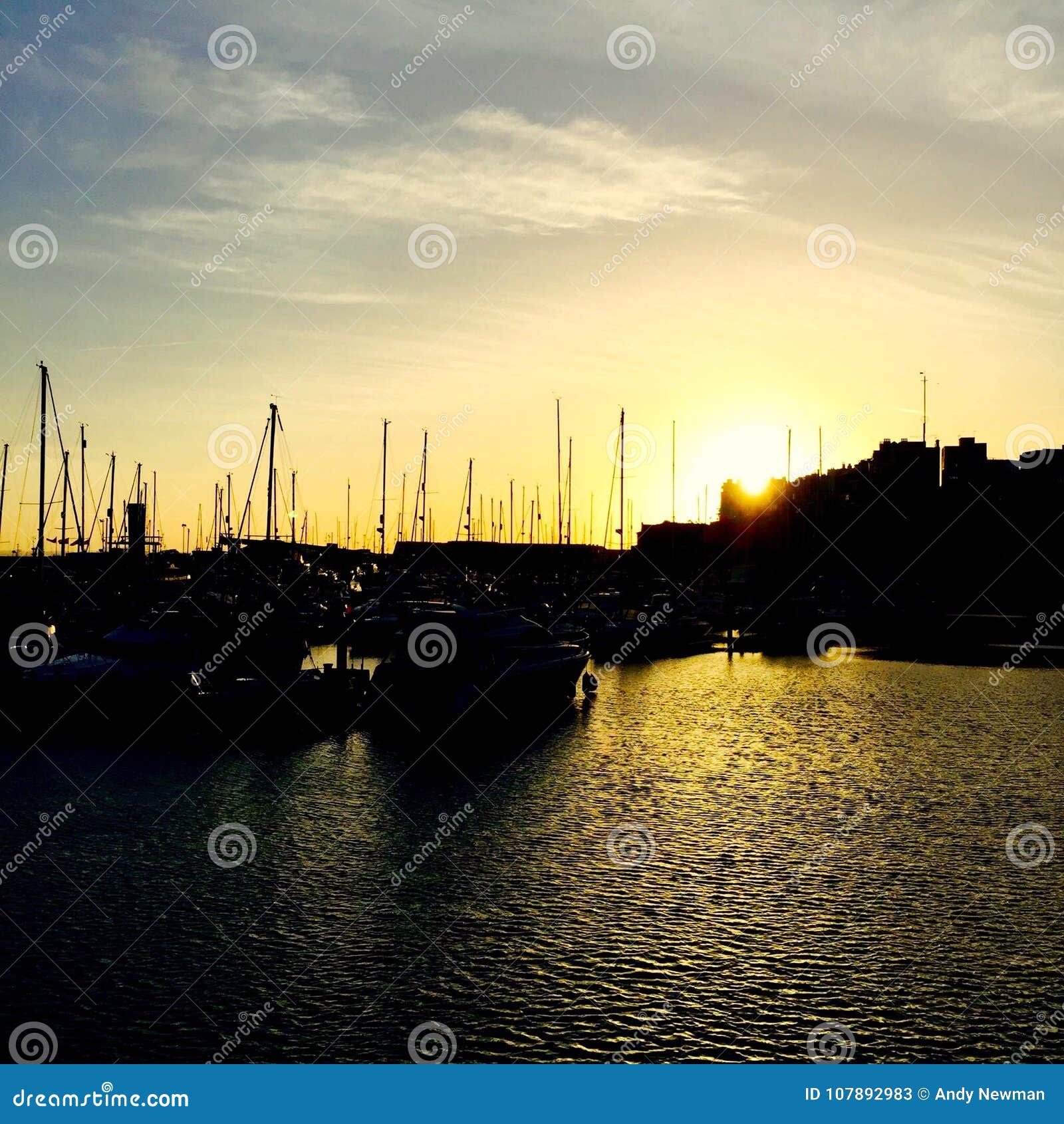 Ramsgate Harbour Sunset stock image. Image of warmglow - 107892983