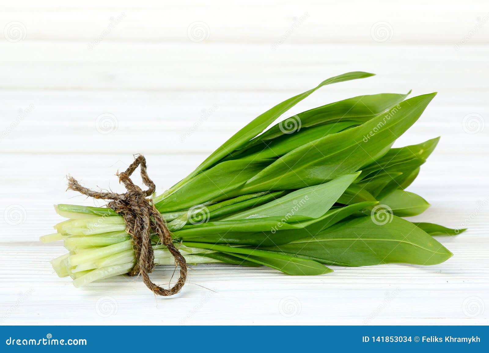 Ramson or Wild Garlic on White Kitchen Table Stock Photo - Image of ...
