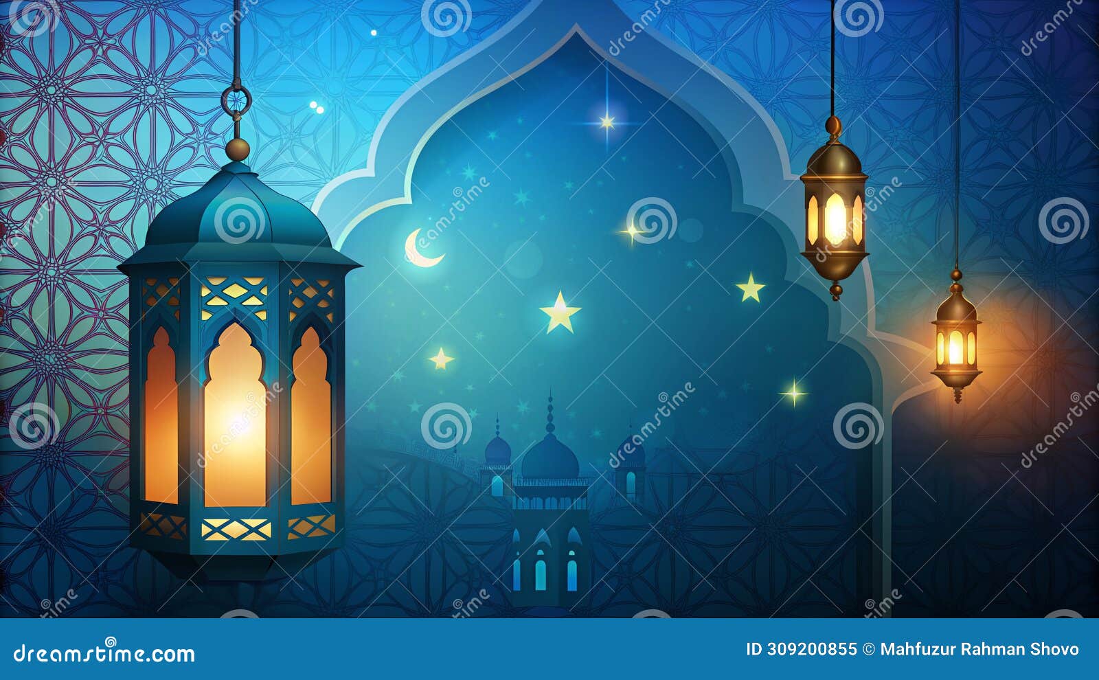 Ramzan Arabic Islamic Pattern Background With Lamp Royalty-Free Stock ...