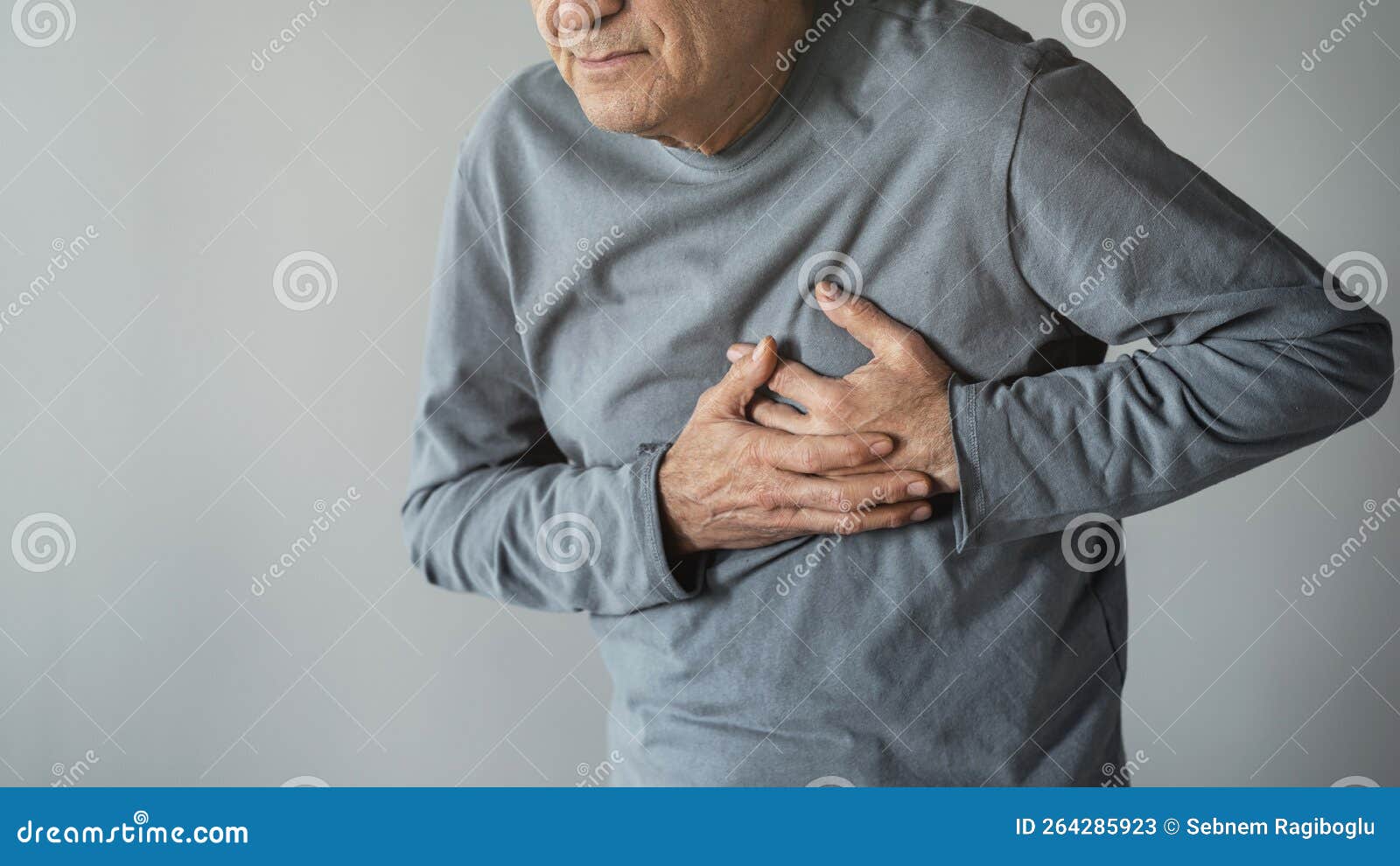 RAn Elderly Man with Heart Problems Stock Image - Image of male, cramp ...