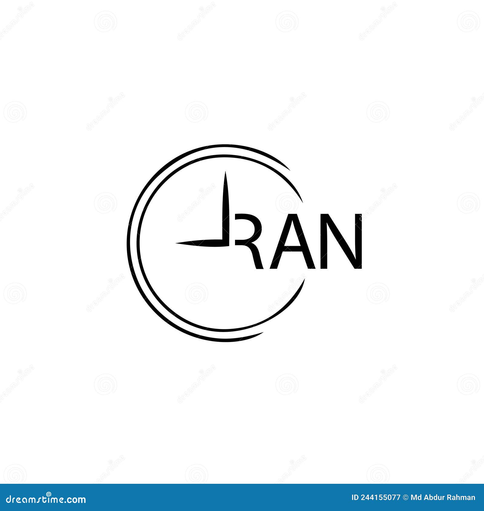 RAN Letter Logo Design on White Background. RAN Creative Initials ...