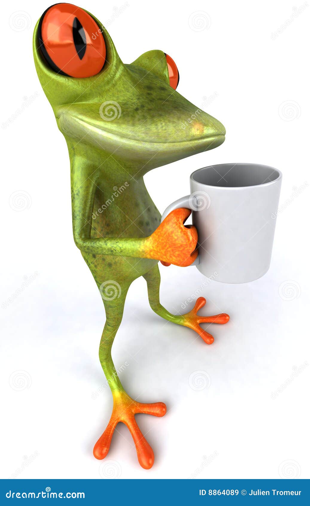 Rana con café stock de ilustración. Ilustración de agua - 8864089