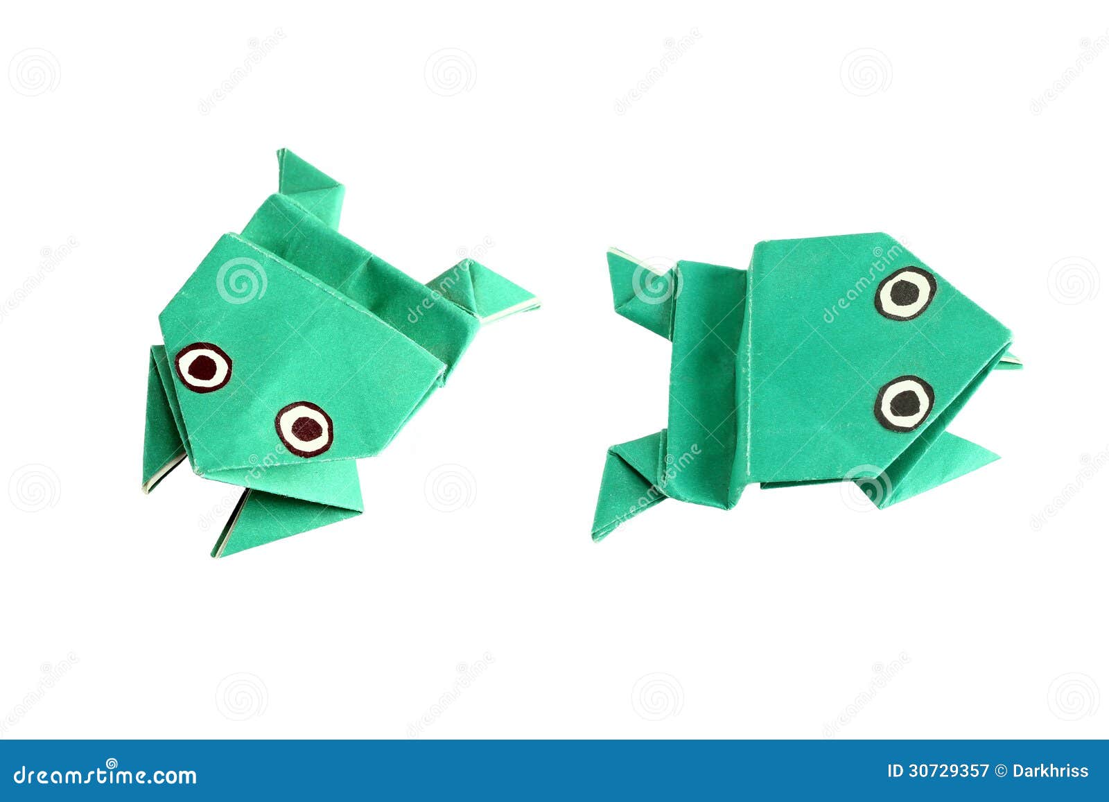 Rana De La Papiroflexia En Dos Diversas Posiciones Imagen de archivo ...